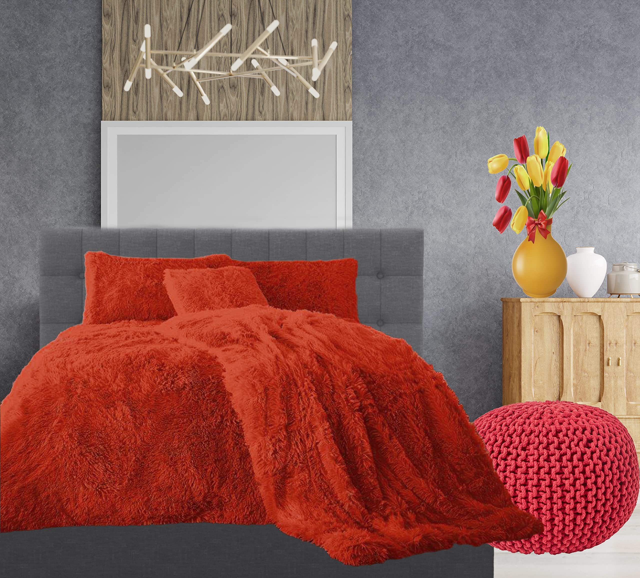 Comfort Collections Teddy Cuddles Fleece Duvet Quilt Cover Hug & Snug ...