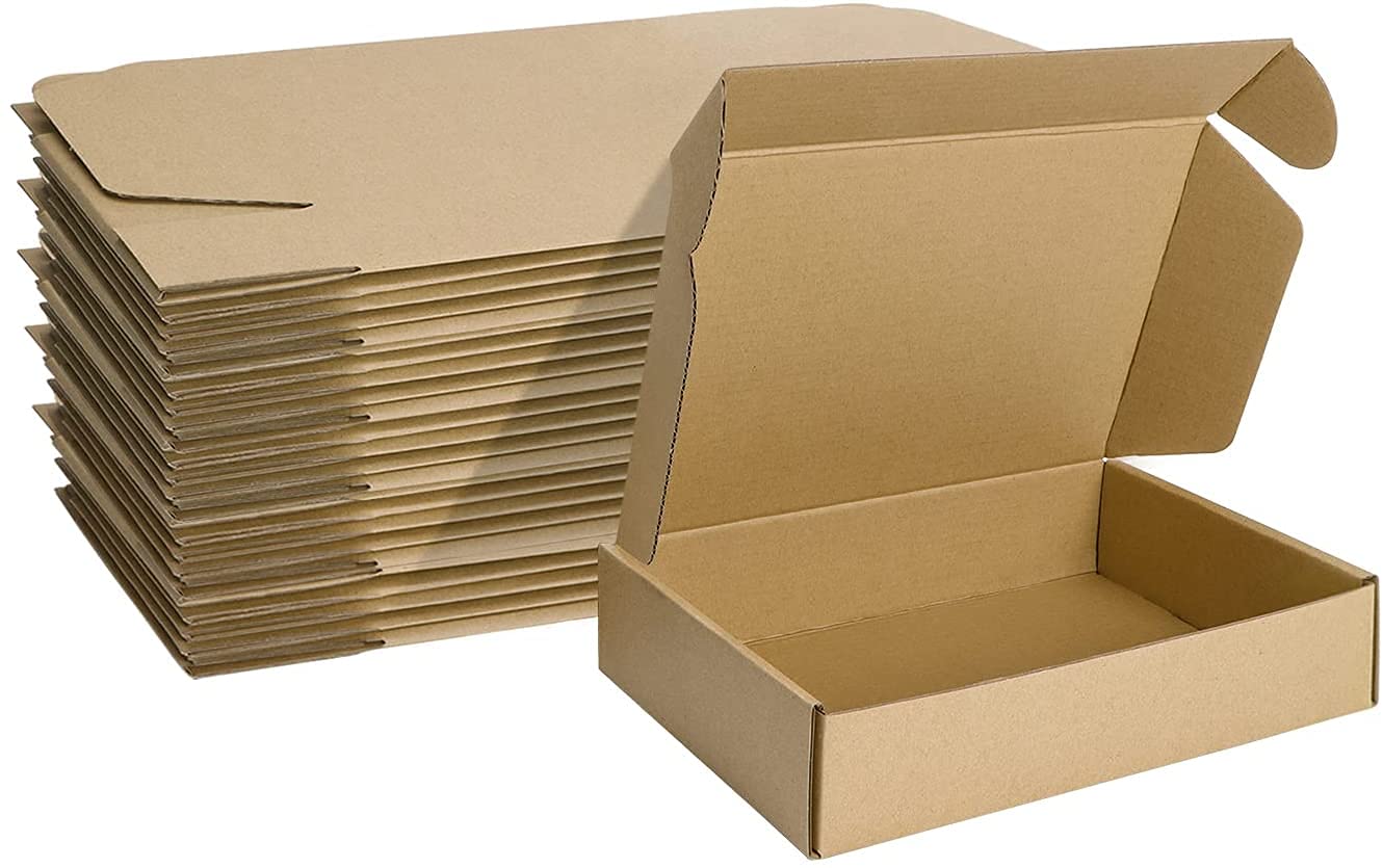 HORLIMER 25 Pack Shipping Boxes, 23x15.5x5cm(9x6x2 inches) Corrugated ...