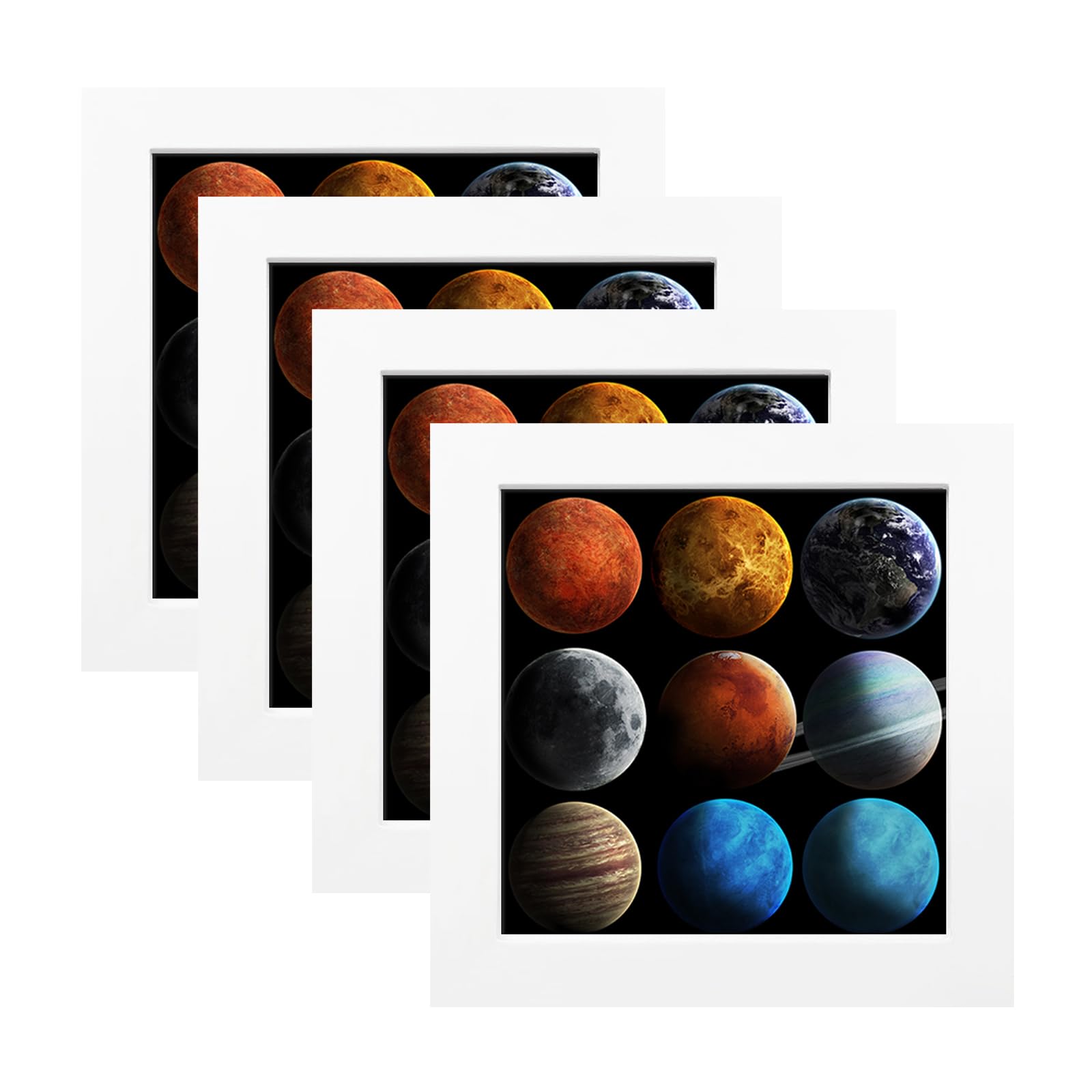 EGOFINE 4x4 Photo Frames White Set of 4 - Square Frames for Table Top ...