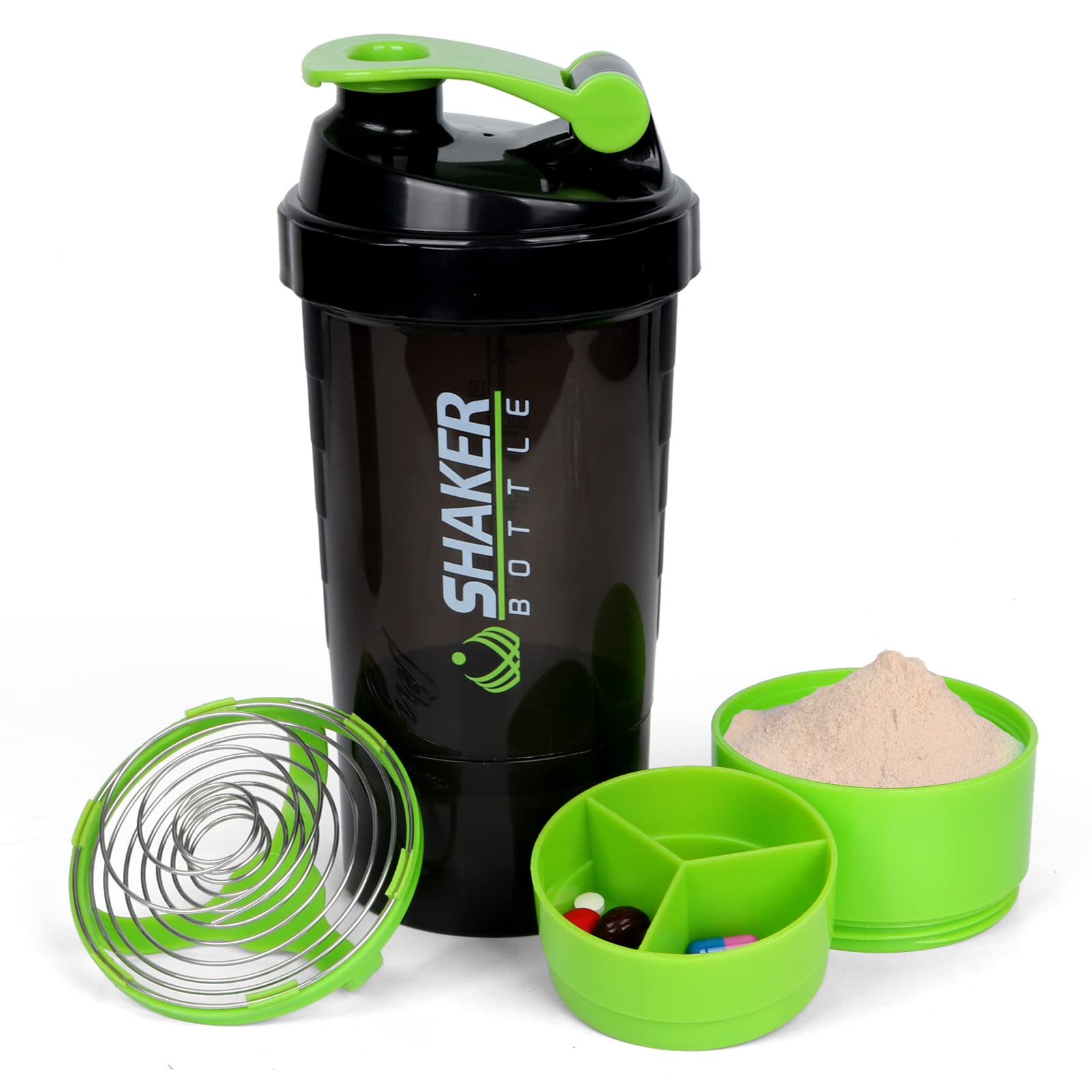 XTKS protein shaker bottle 16oz shaker bottle for protein shakes,protein shaker with Storage and ...