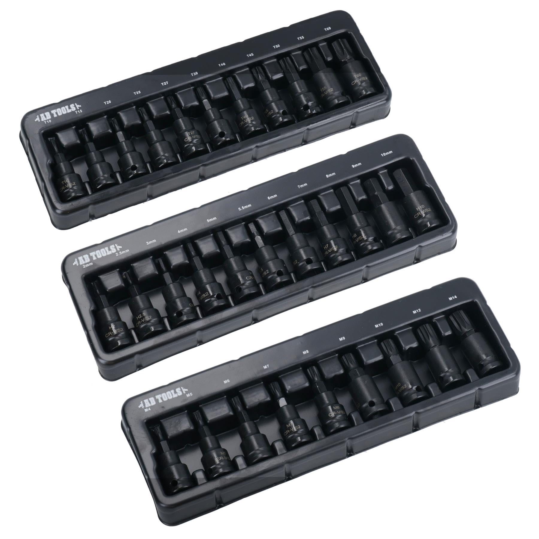 AB Tools 3/8in Drive Impacted Impact Shallow Hex Allen Torx Star ...