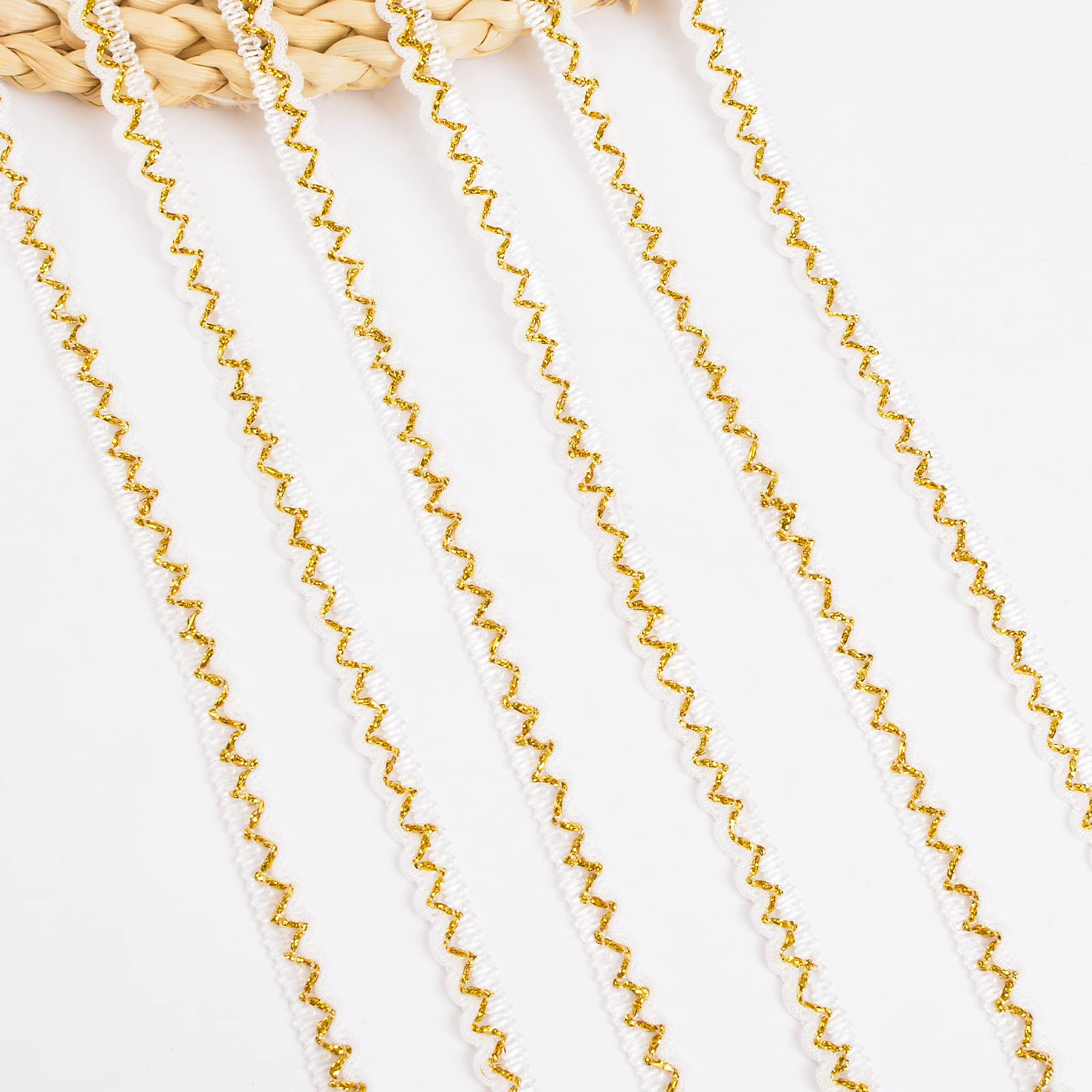 URROMA 20 Meters White Lace Ribbon, Natural Wavy Lines Wrapping ...