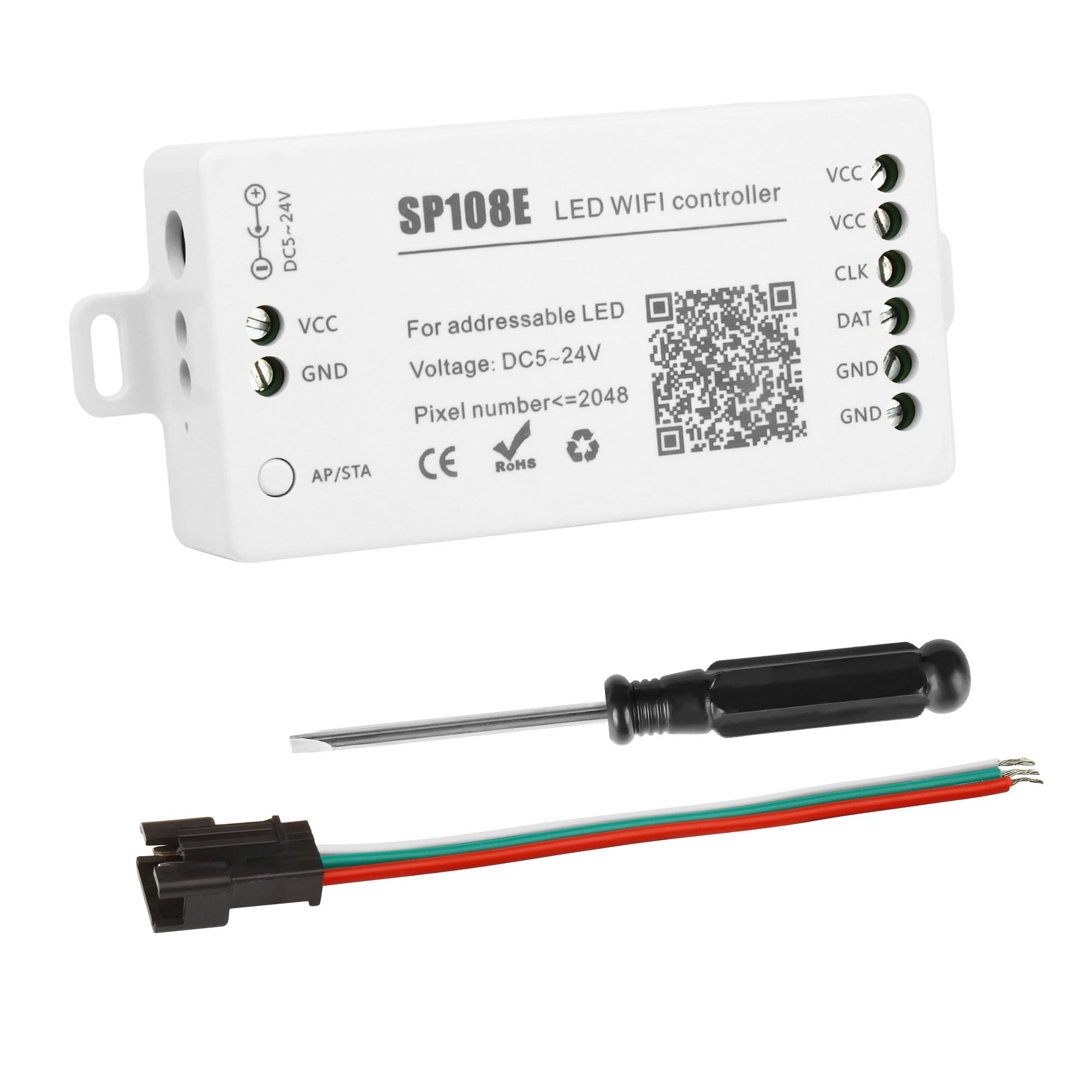 VIPMOON DC5~24V WS2812B WS2811 SP108E WiFi Controller for SK6812 SK6812 ...