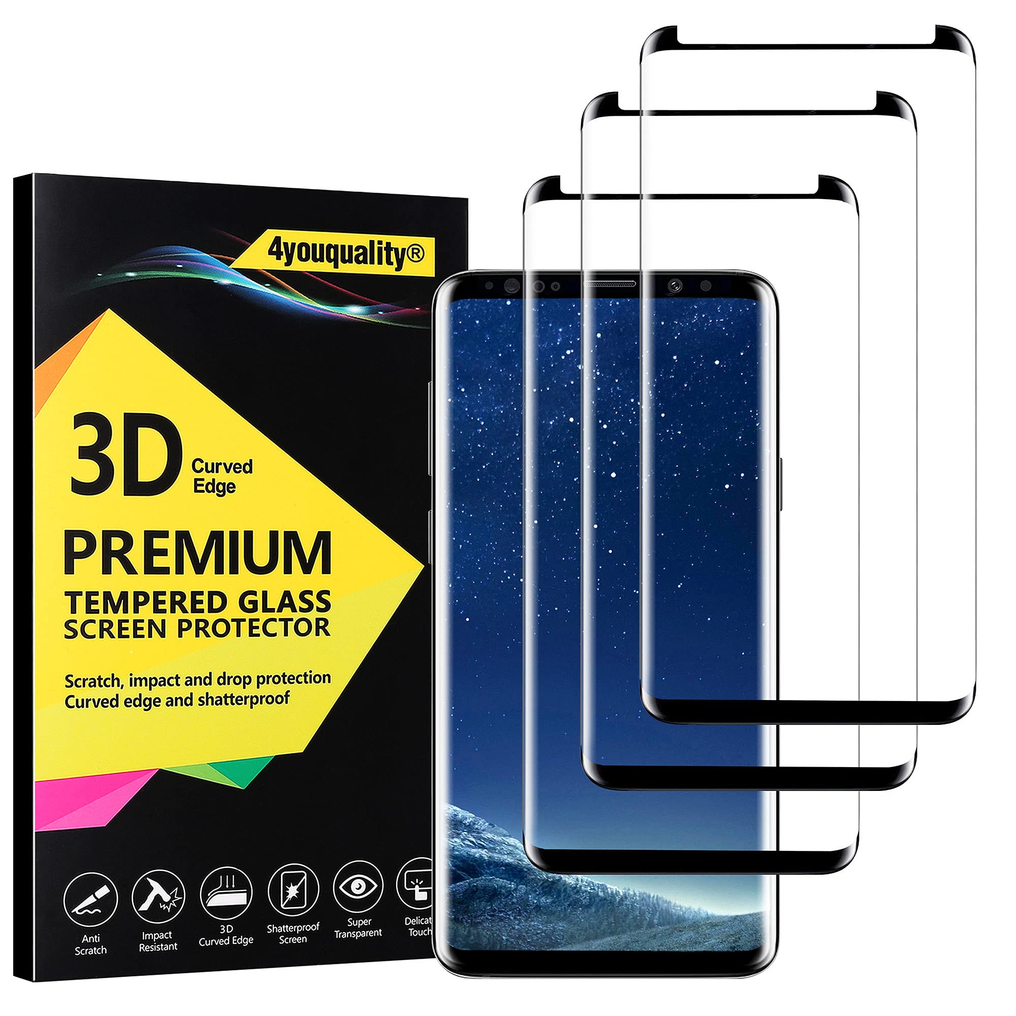 4youquality [3-Pack Samsung Galaxy S8 Plus S8+ Screen Protector ...
