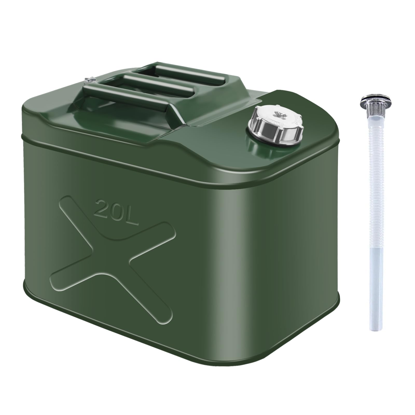 TIHOOK Jerry Can 10L, Fuel Can Green, Metal Petrol Can with Portable ...