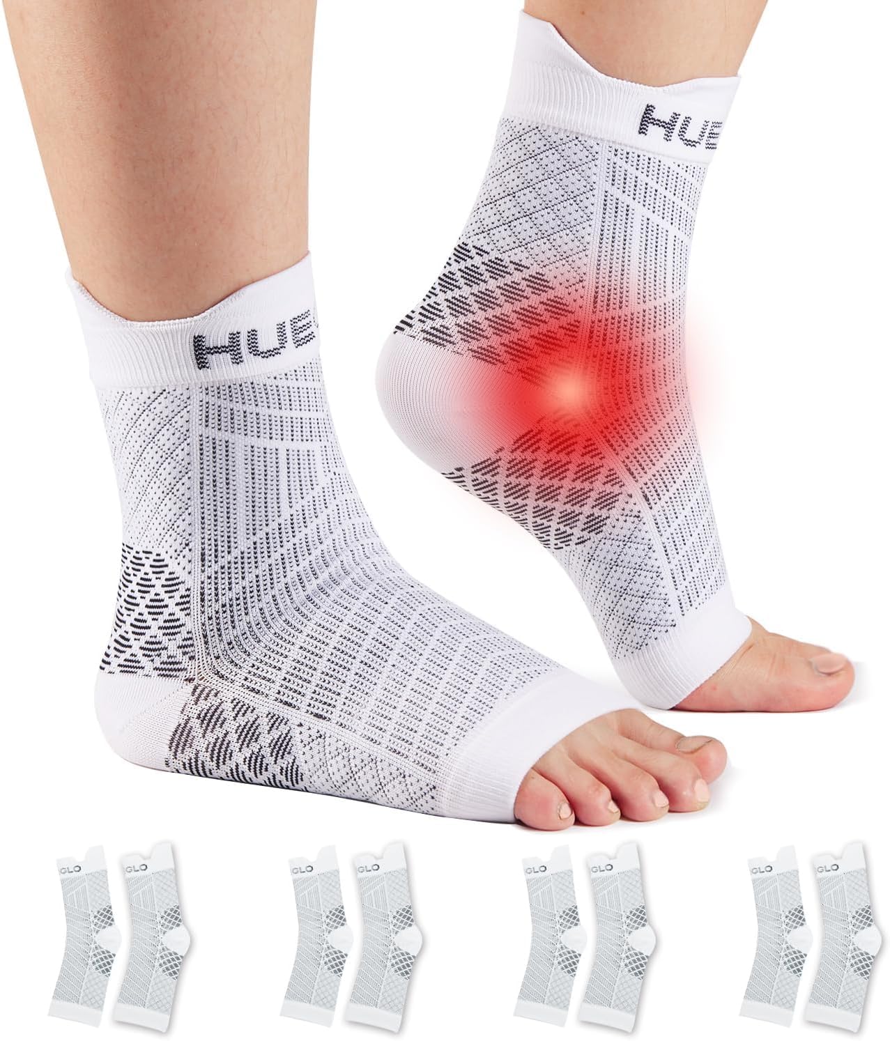 HUEGLO 4 Pairs Plantar Fasciitis Socks Neuropathy Neuro Socks ...