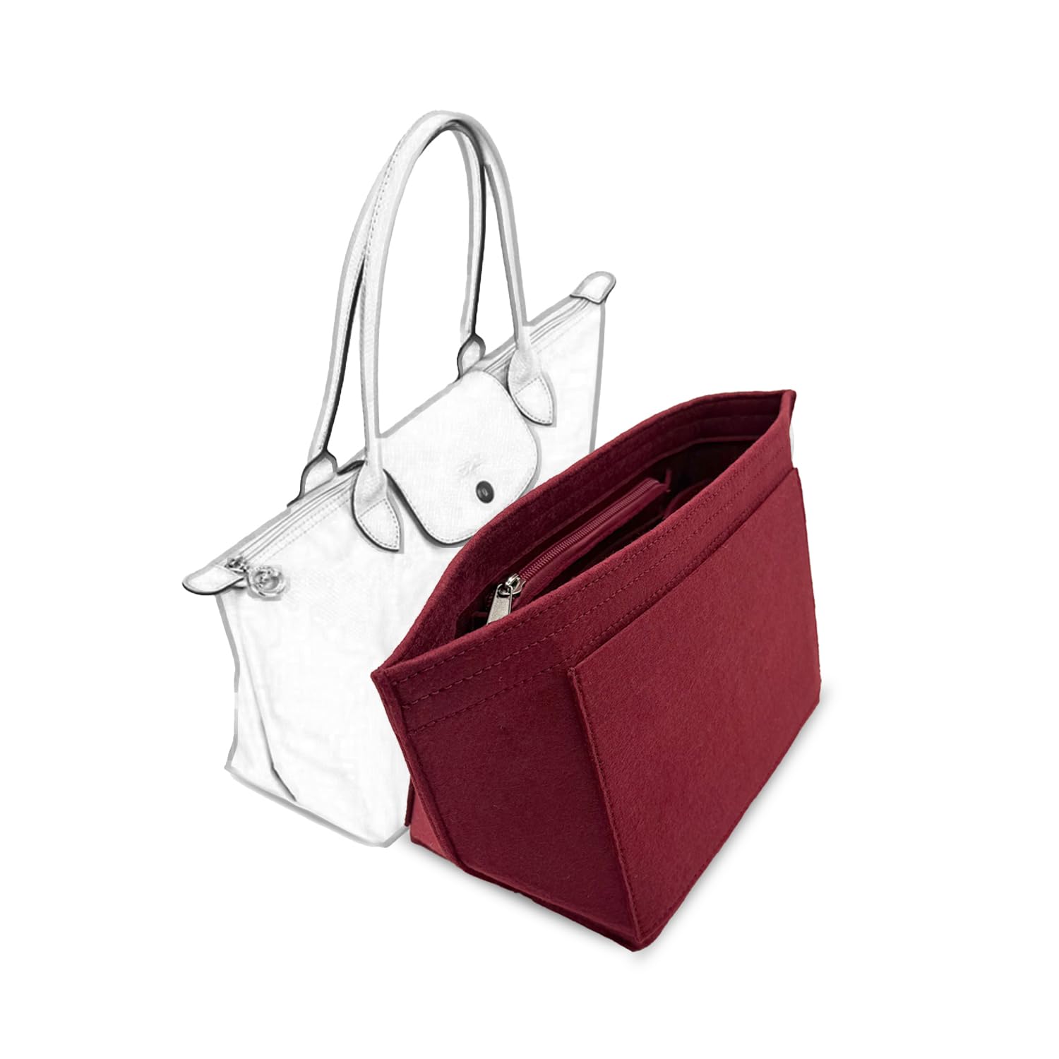 D.DUO Bag Insert Organizer, purse accessories, Suitable For Longchamp ...