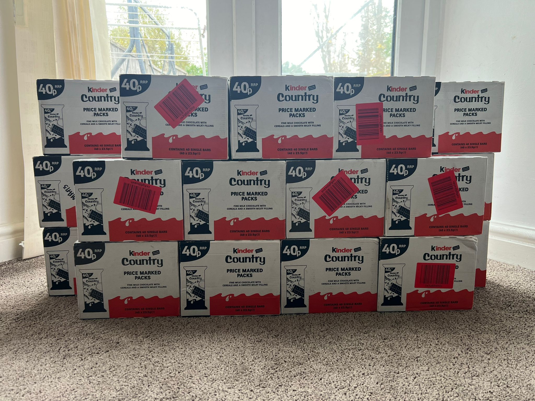 Kinder Country Chocolate Bar - 40 x 23.5g x 27 Boxes