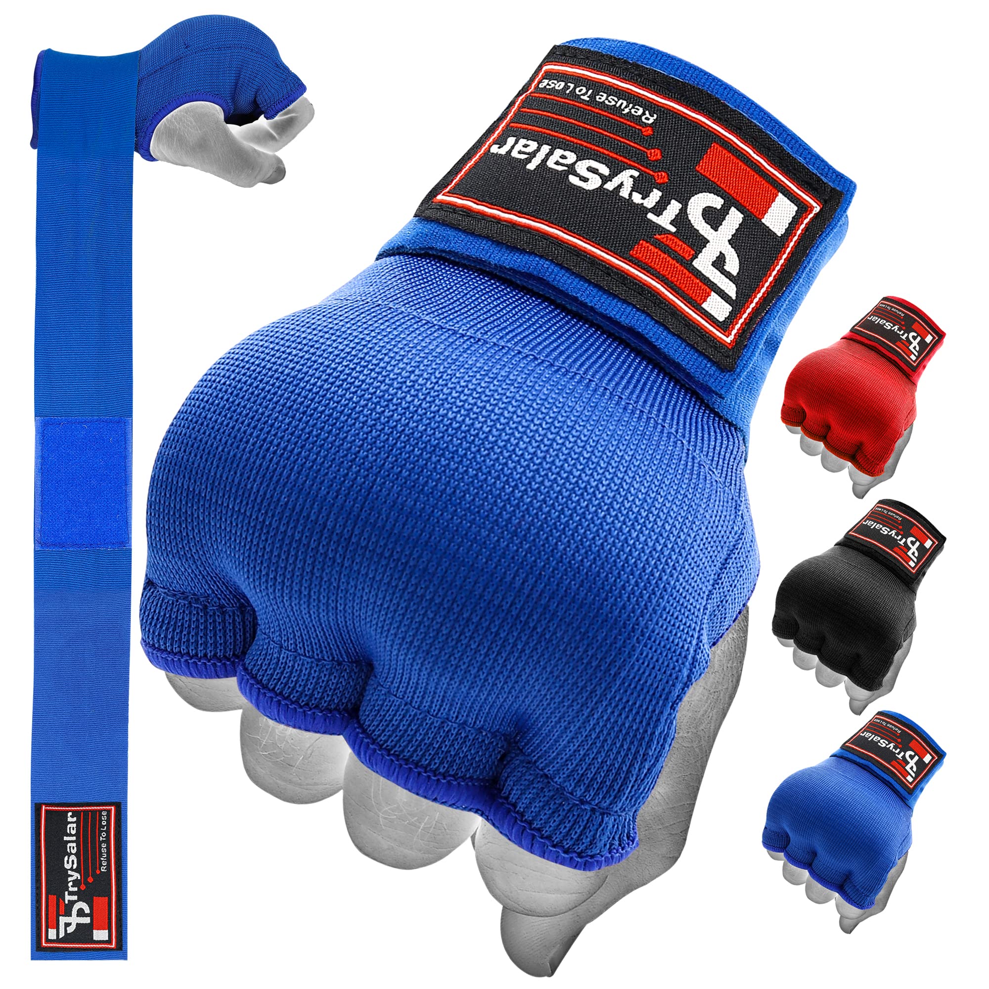 TrySalar Boxing Inner Hand Wraps Gel Mitts Padded Elasticated Gloves ...