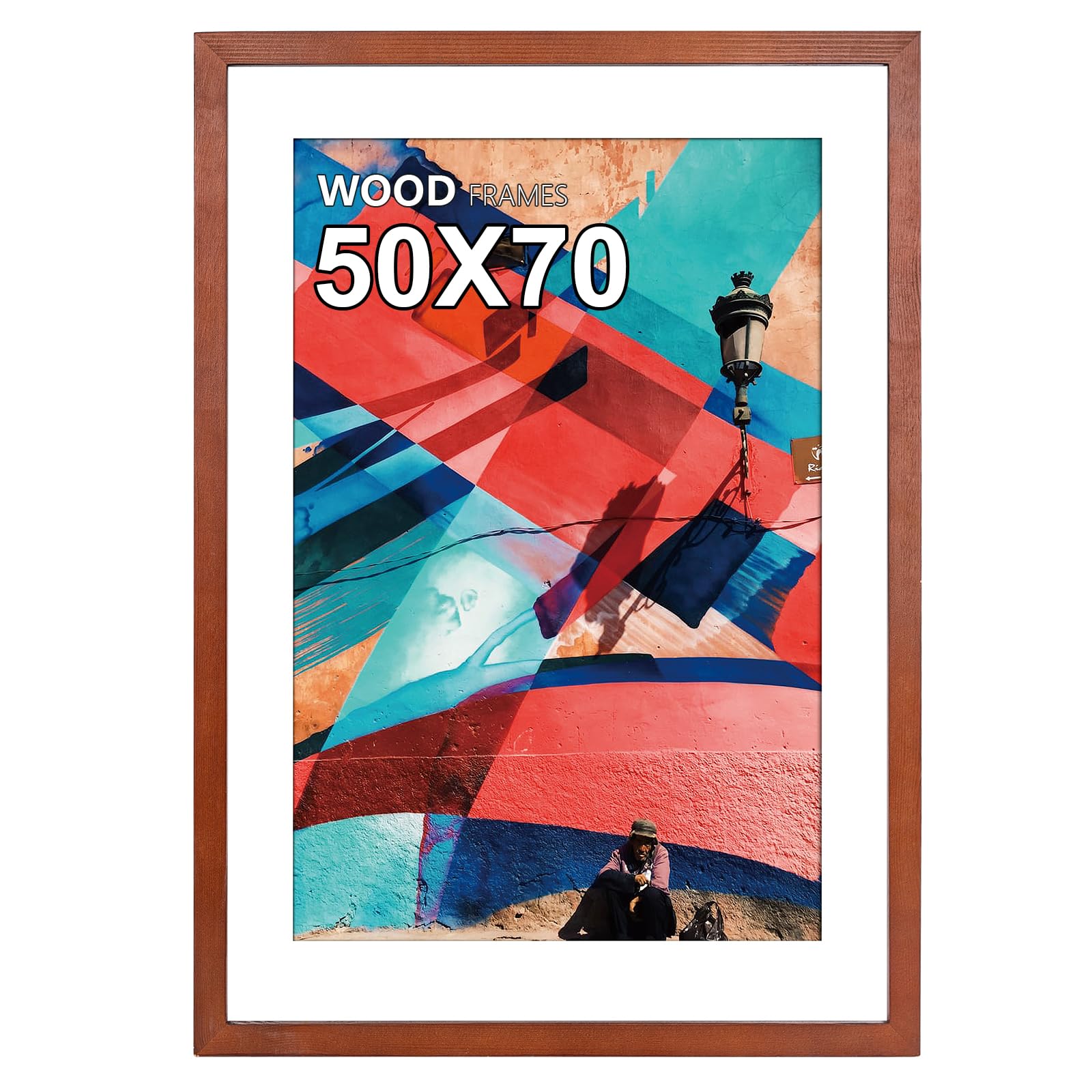 50x70cm Poster Frame,Soild Wood Picture Frame with Polished Plexiglass ...