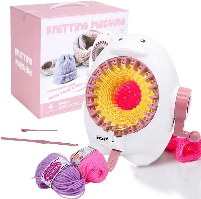 BABUUN Knitting Machine 22 Needles, Rotary Double Knitting Machine ...