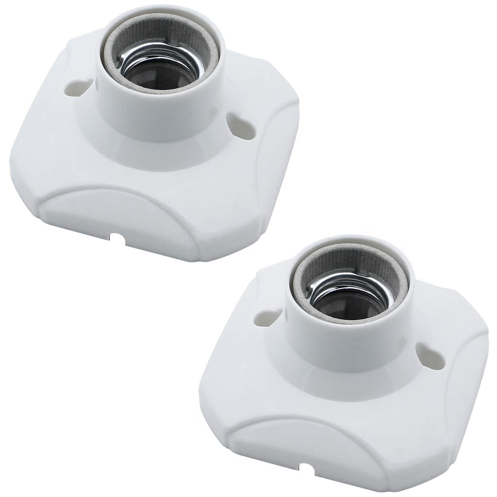 CYUaoao 2Pcs E27 Light Bulb Socket Holder Screw square Ceramic Lamp ...