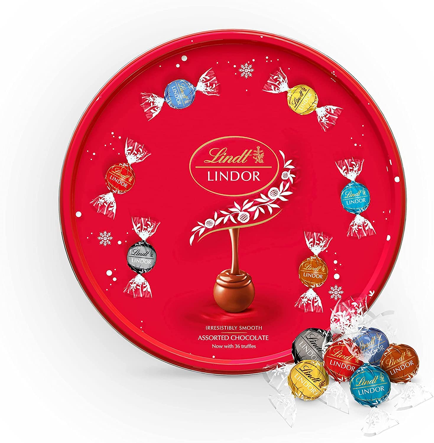 Lindt Lindor Assorted Chocolate Truffles Tin 450g - Perfect for Sharing ...