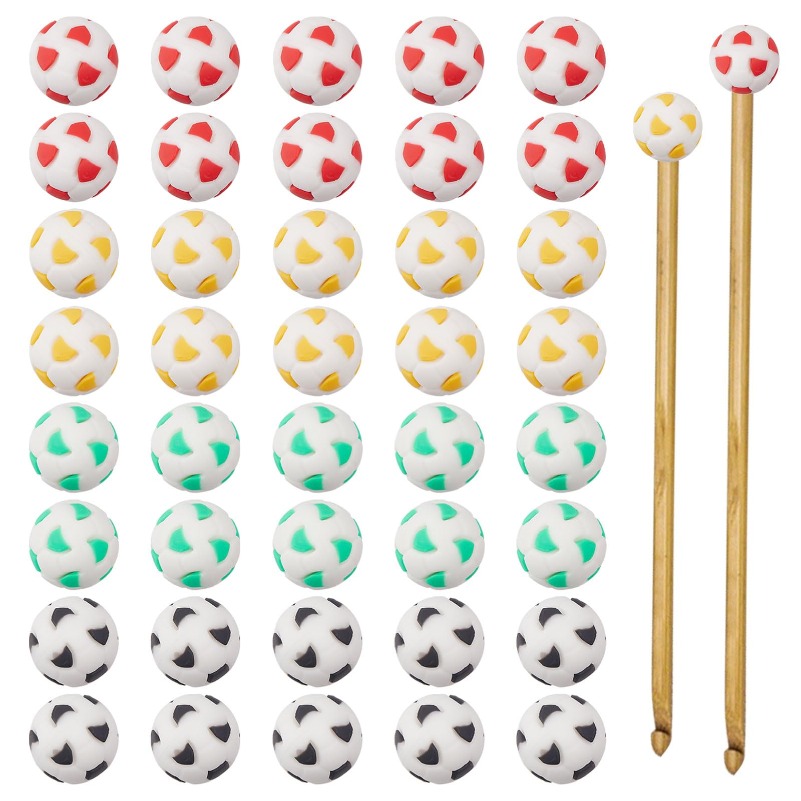 CHGCRAFT 40Pcs Football Silicone Knitting Needle Stopper Knitting ...