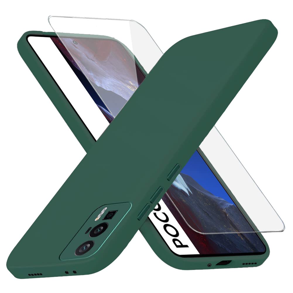 Richgle Compatible with POCO F5 Pro Case & Tempered Glass Screen ...