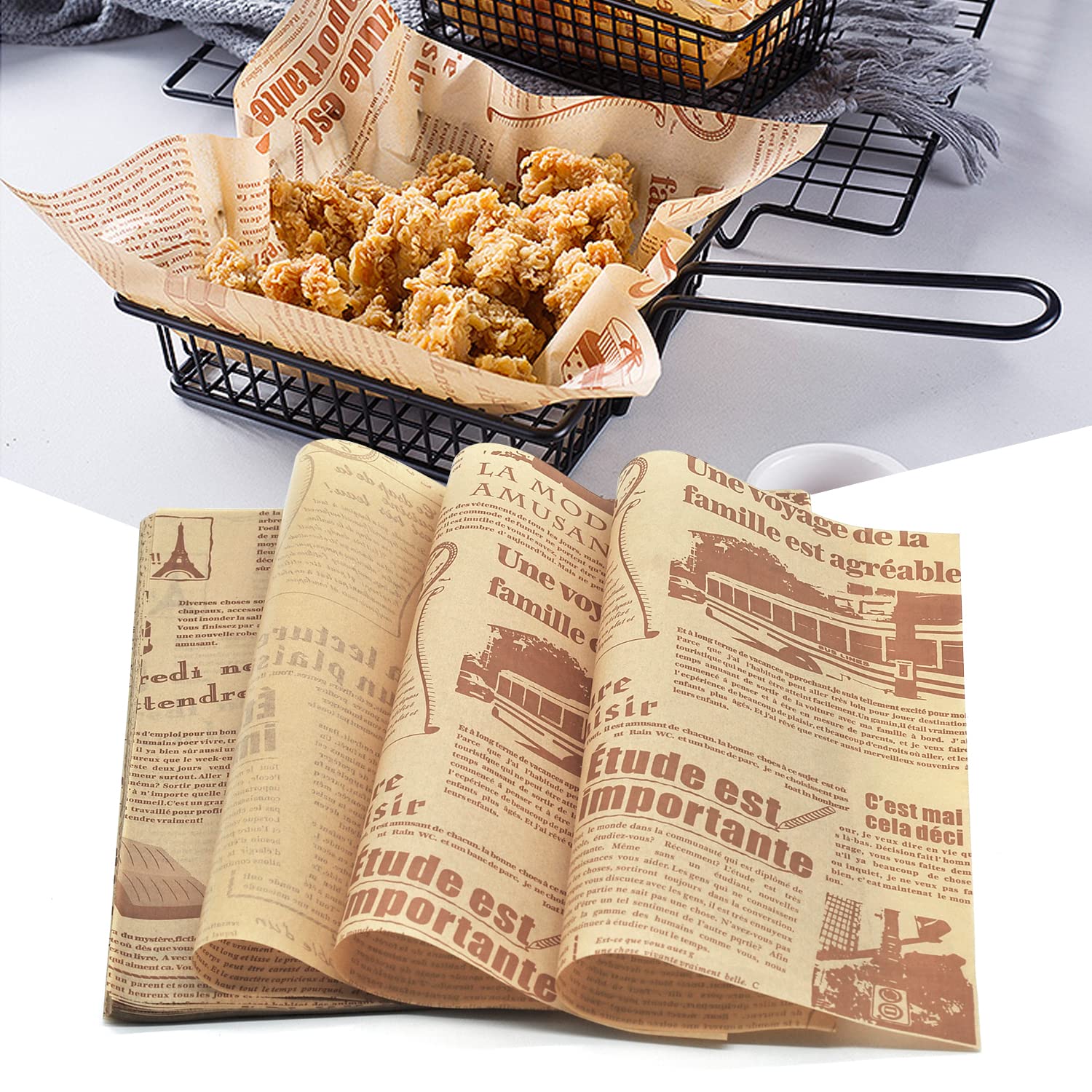 JINTANG 100pcs greaseproof paper sheets,burger paper sheets Eco ...