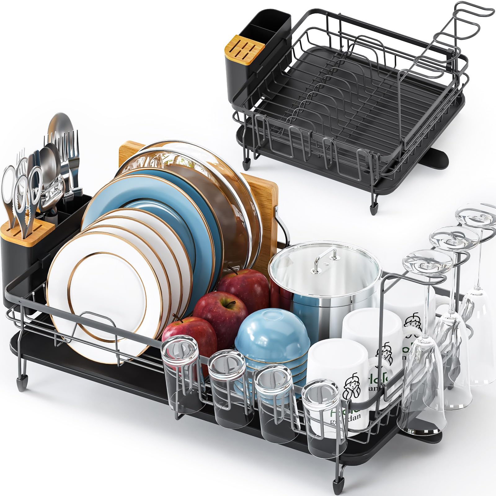 APEXCHASER Expandable Dish Drainer Rack, Adjustable Dish Rack, Foldable ...