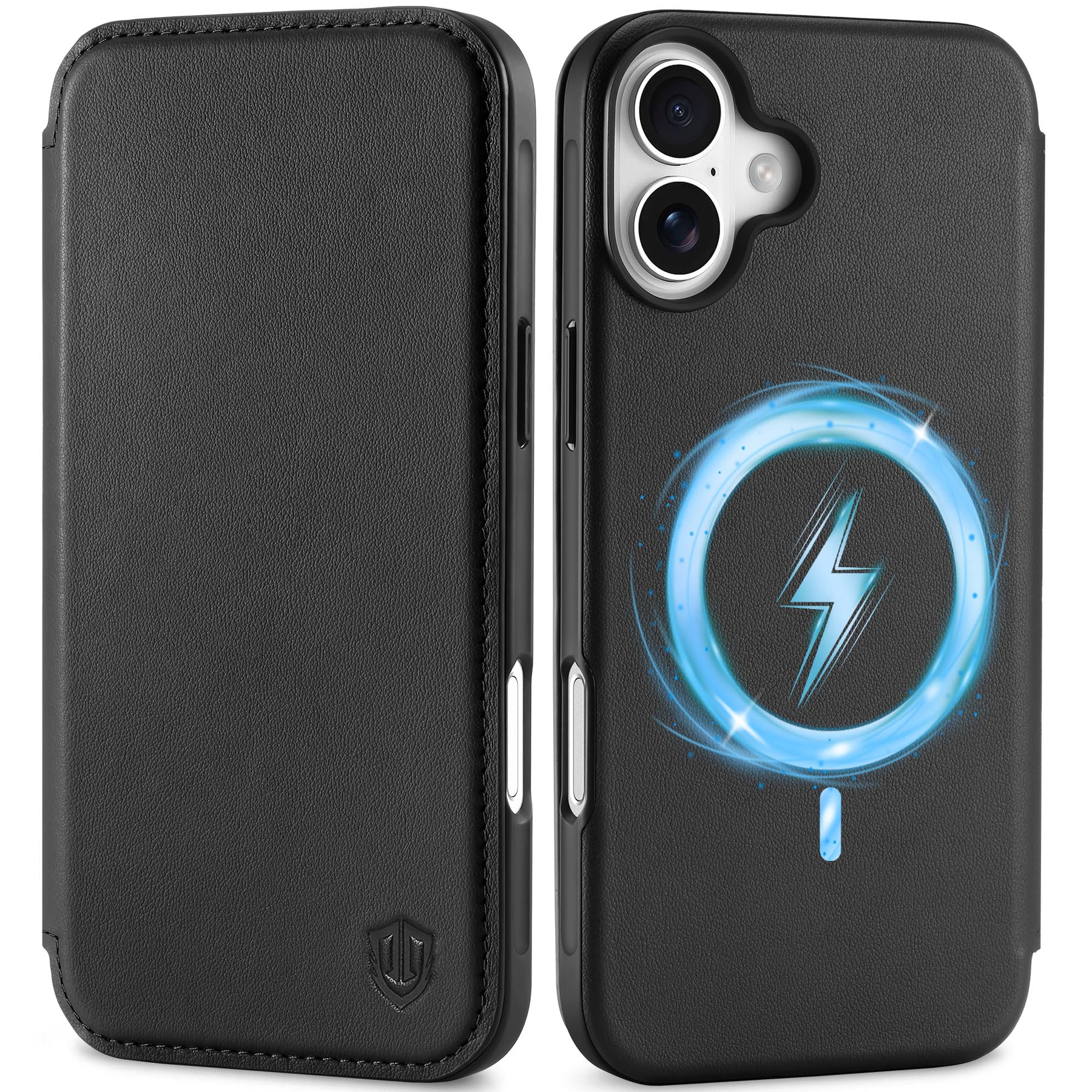 SHIELDON Case for iPhone 16 5G 6.1",Genuine Leather Slim Wallet Case ...