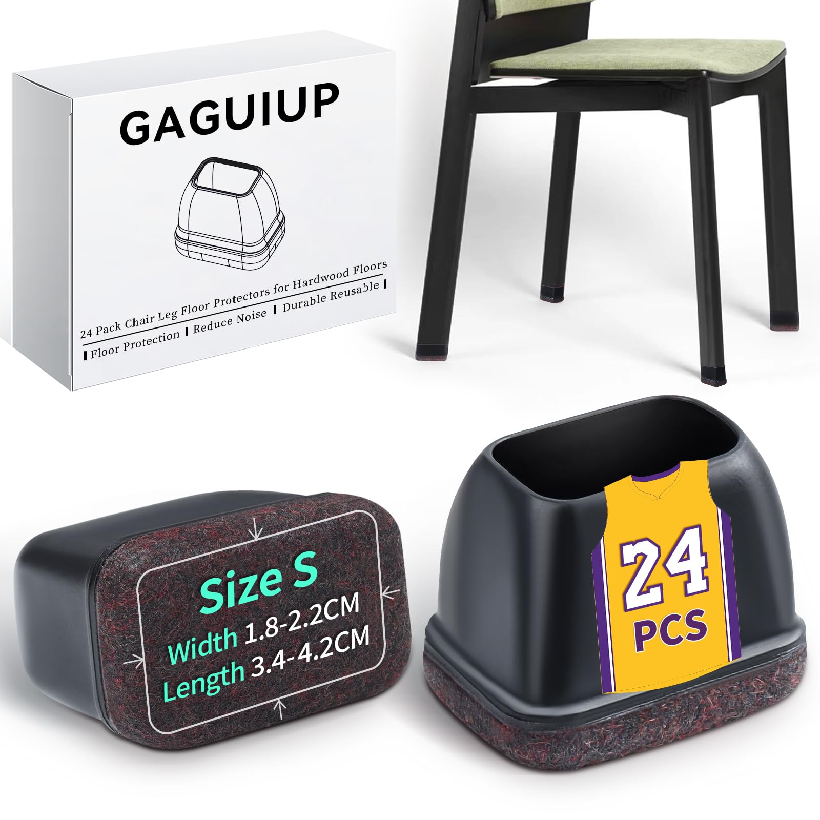 Rectangle Silicone Chair Leg Floor Protectors, Chair Leg Caps ...