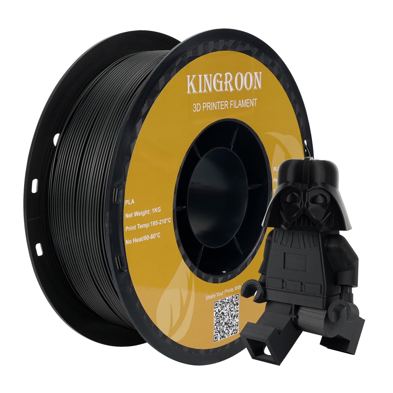 Kingroon PLA, Black PLA Filament 1.75 mm is for The 3D Printer ...