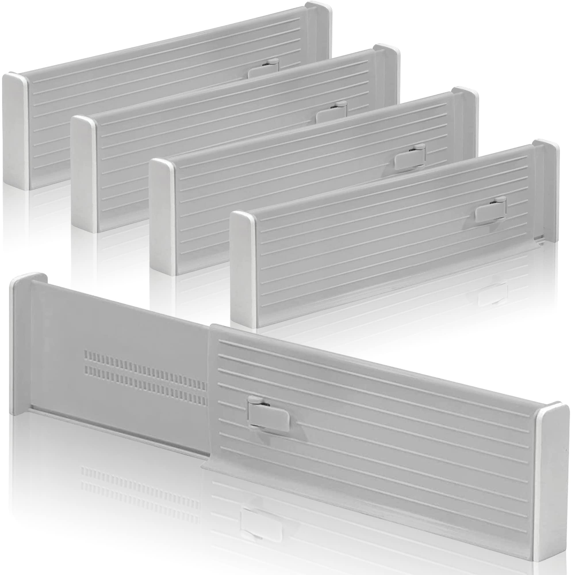 Lighterday 4-Pack Adjustable Drawer Dividers,Expandable Plastic Kitchen ...