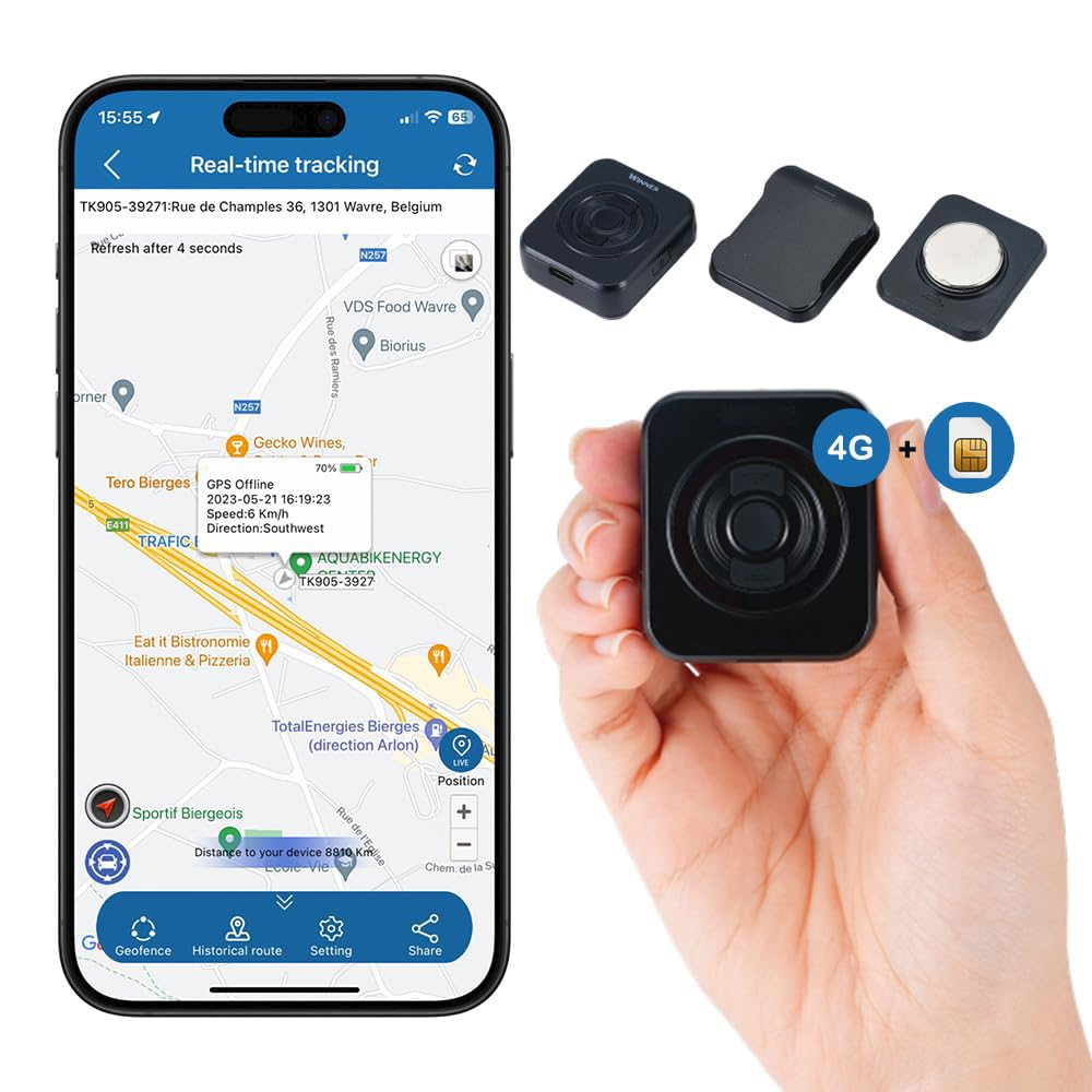 TKMARS GPS Tracker 4G Samll Magnetic GPS Tracker with SOS Beep Alarm ...