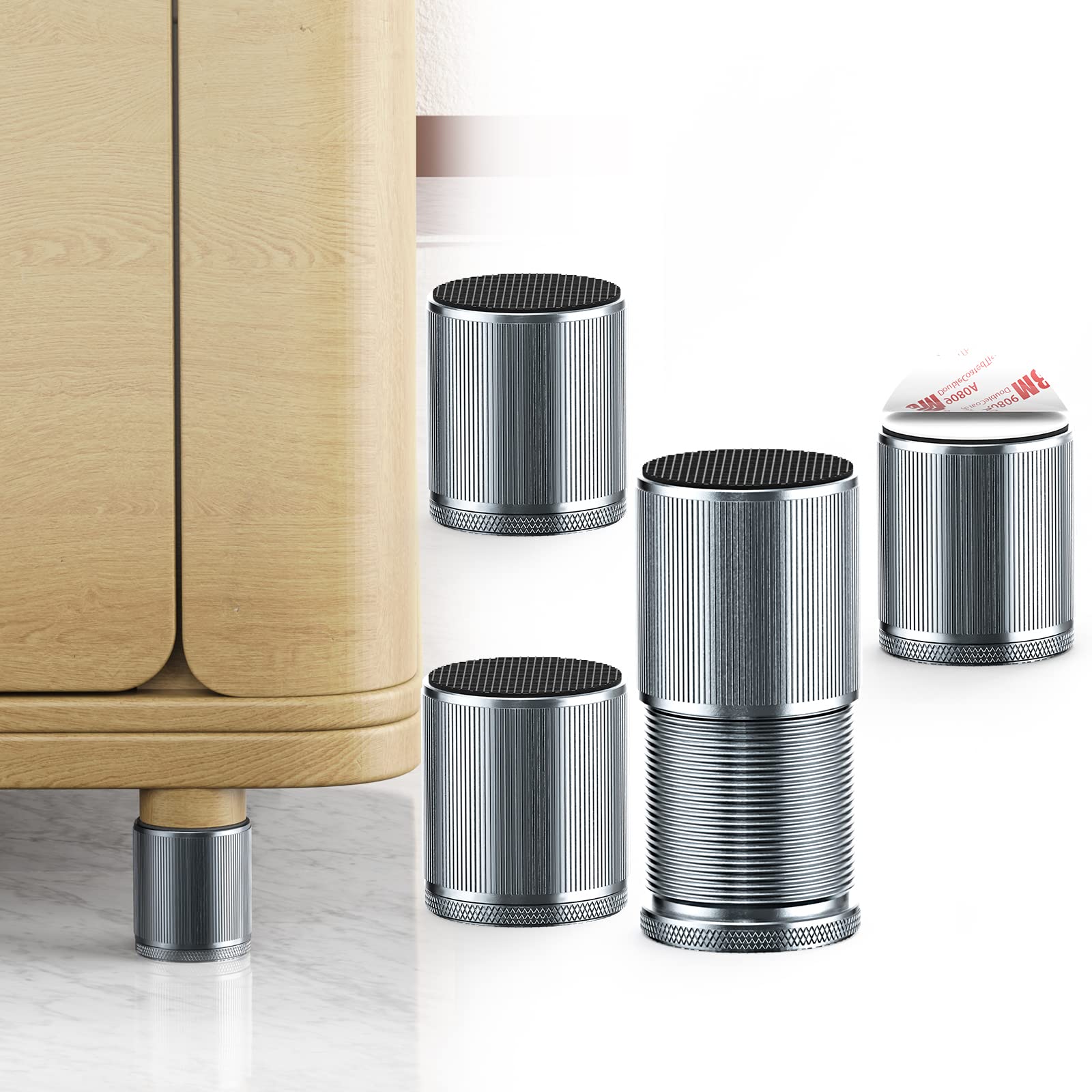 neidea Bed Risers 1.57in Heavy Duty, Metal Furniture Risers Self ...