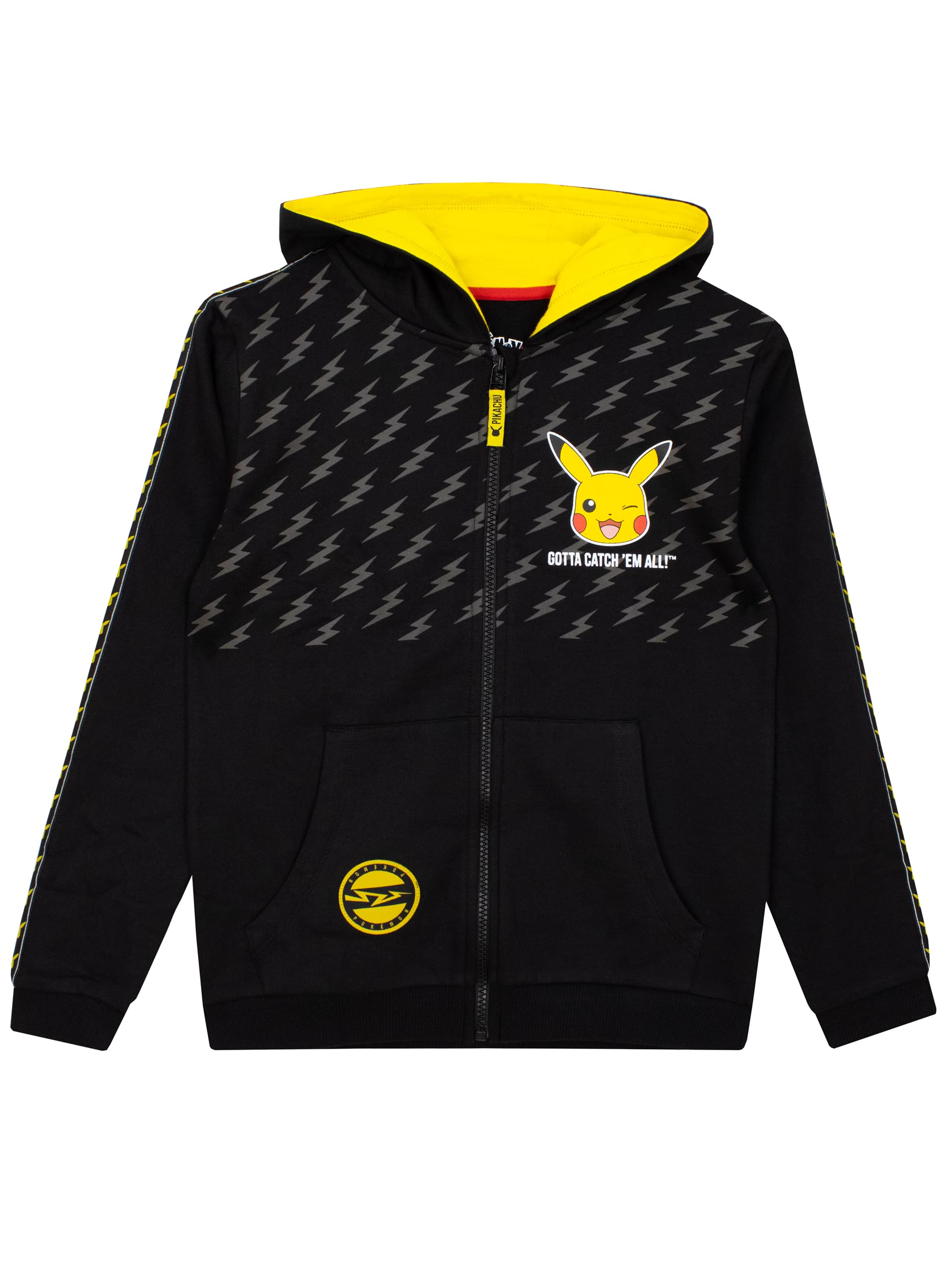 Pokemon Hoodie | Pikachu Boys Zip Up Hoodie | Black 8-9 Years