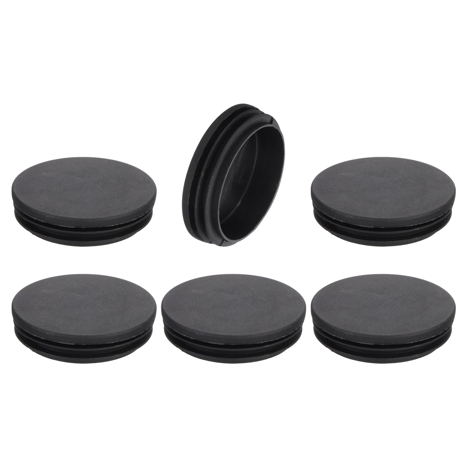 sourcing map 6 Pcs Round Plastic Plug, Black Tubing End Cap Plugs, 70mm ...
