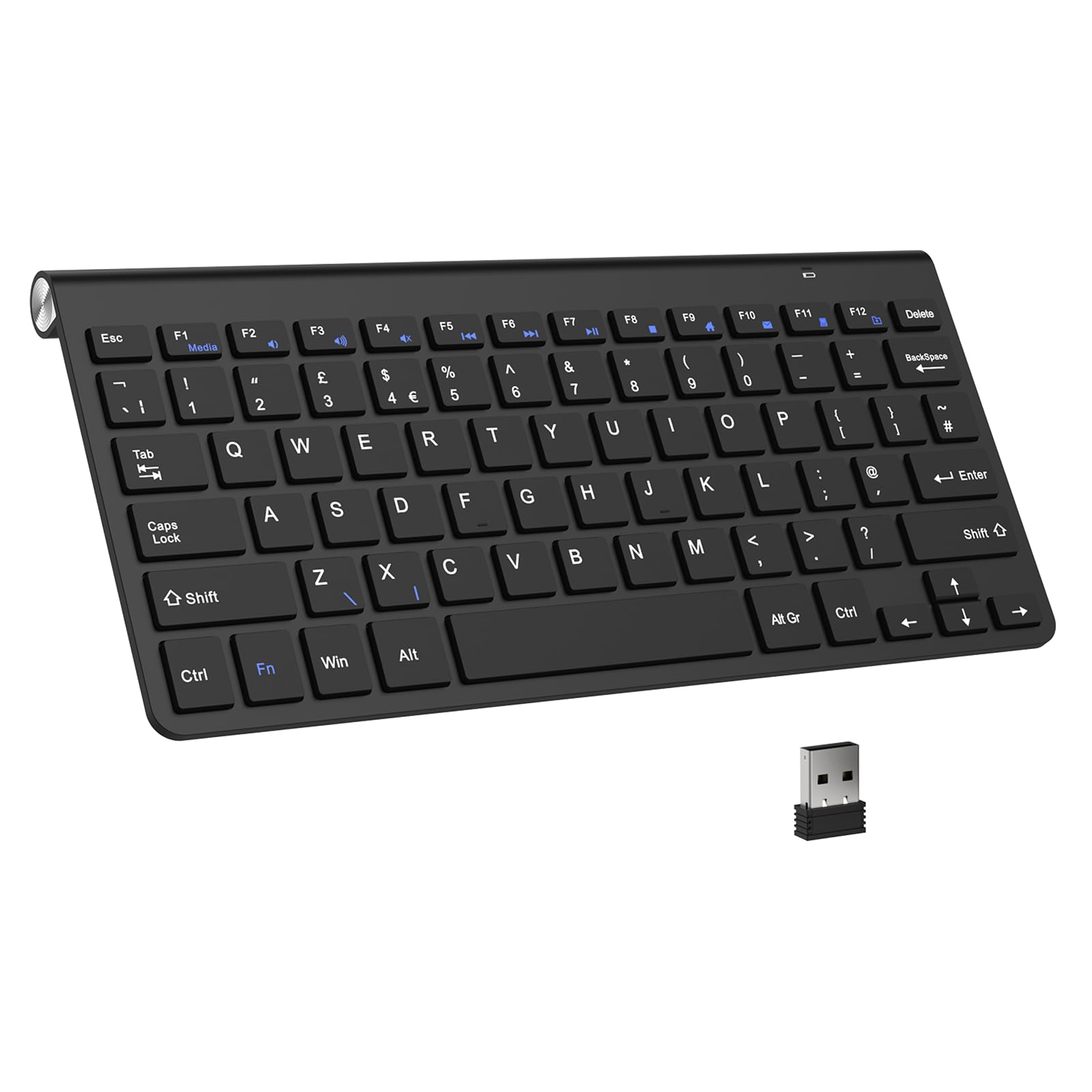PINKCAT 2.4G Wireless Keyboard, Ultra Slim Ergonomic Compact Portable ...