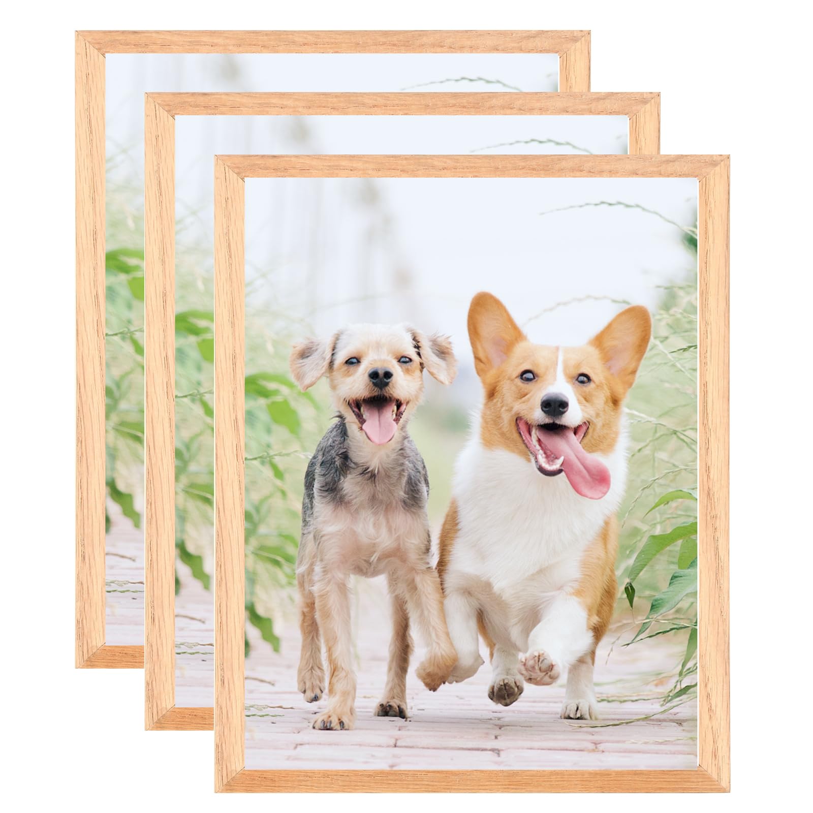 30x40cm Photo Frame,3 Pack OAK Wood Picture Frame,Certificate Frame for ...