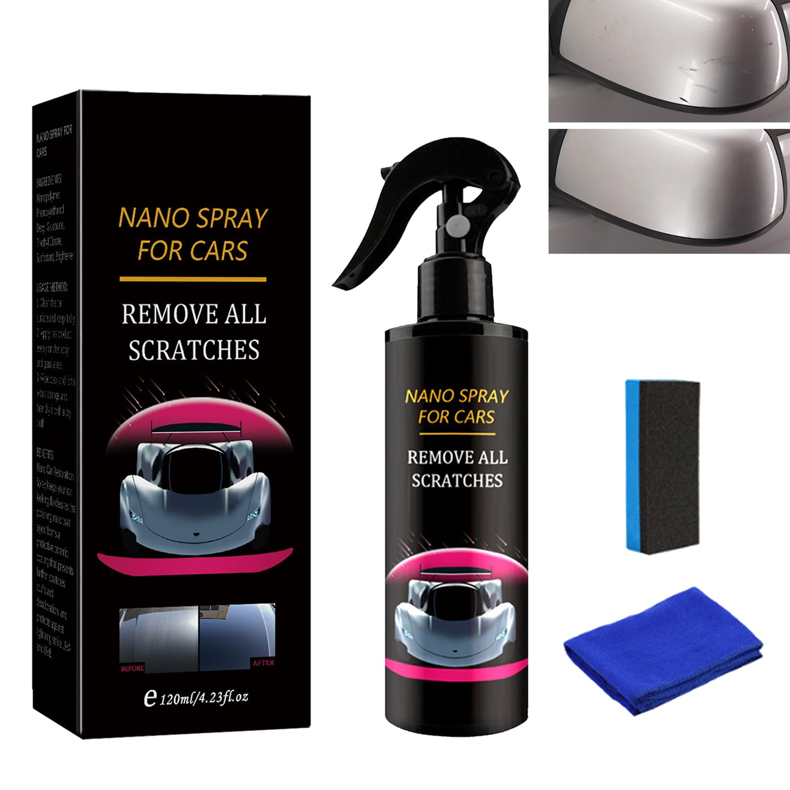 KOAHDE Nano Ceramic Crystal Coating Spray,Nano Scratch Removal Coating ...