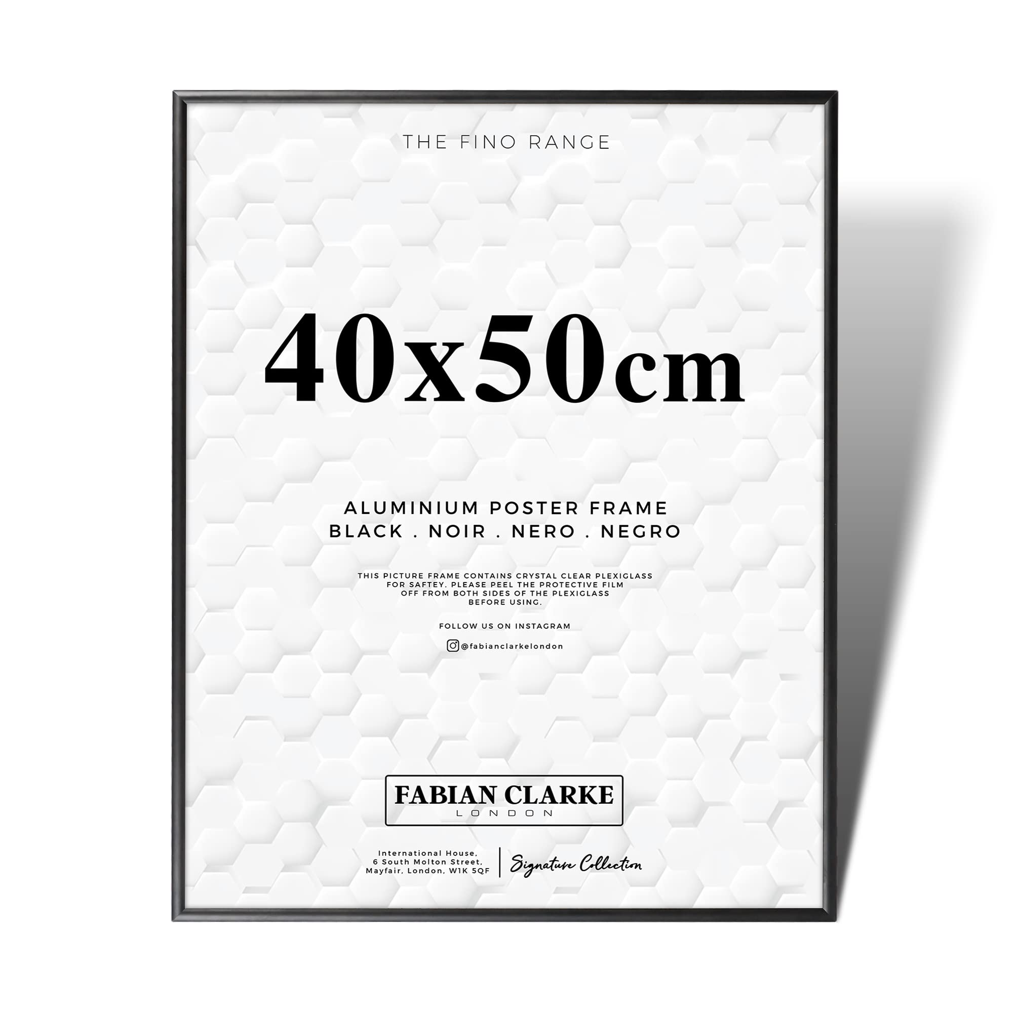 Fabian Clarke London® 40x50cm Black Aluminium Picture Frame Hang ...