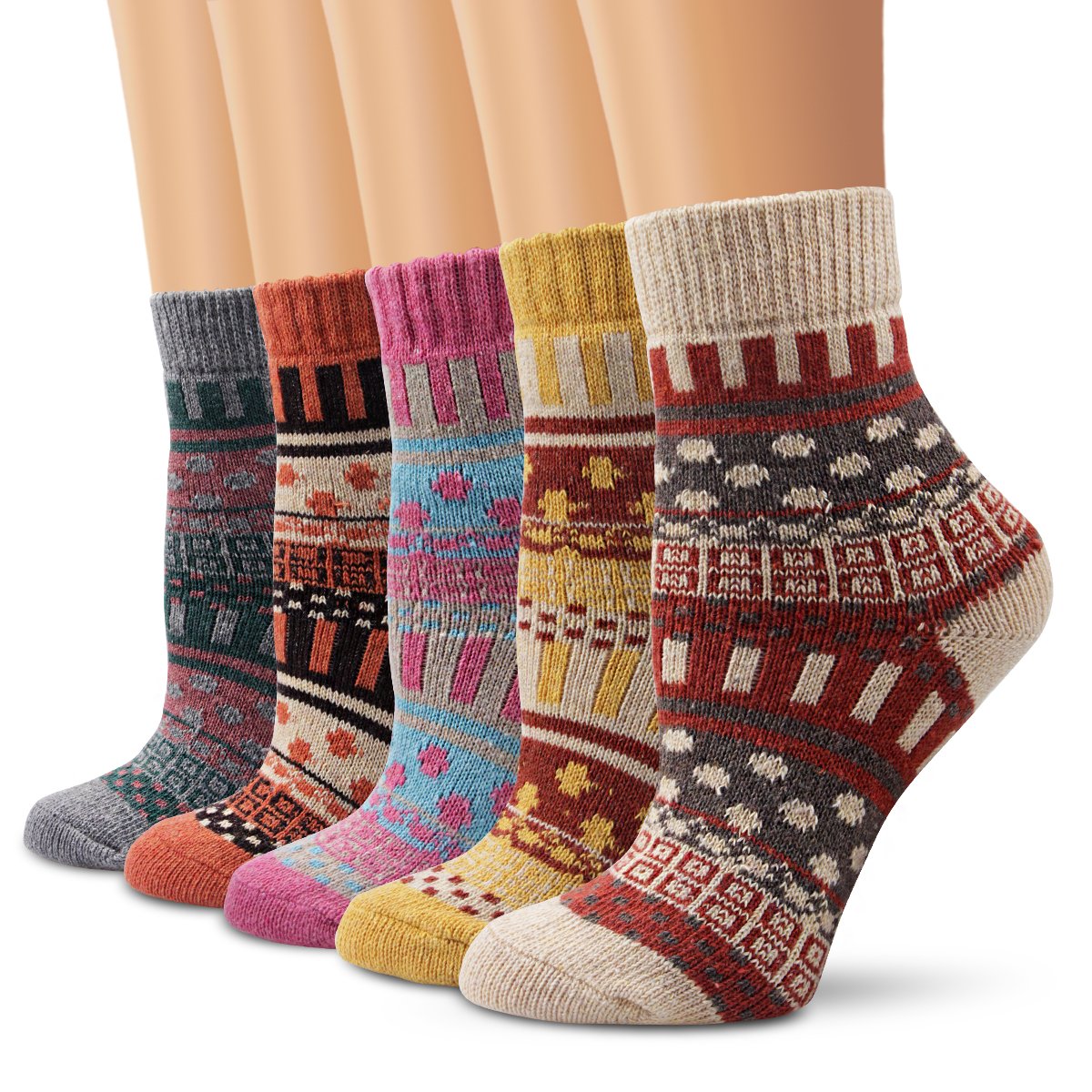 Moliker Wool Socks, Women Socks Winter Socks Vintage Soft Warm Socks ...
