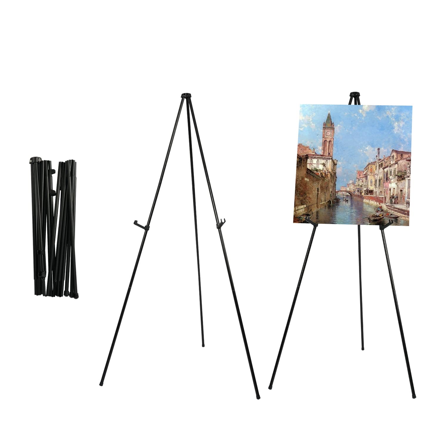 STANDNEE Easel Stand Collapsible Art Tripod Display Artist Black Easel ...