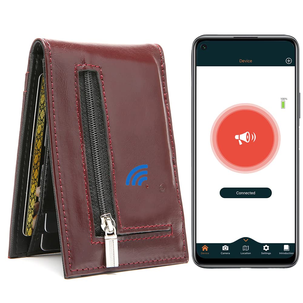 Smart Wallets Anti-Lost Tracker Bifold Card Holder Wallet Mens with ...