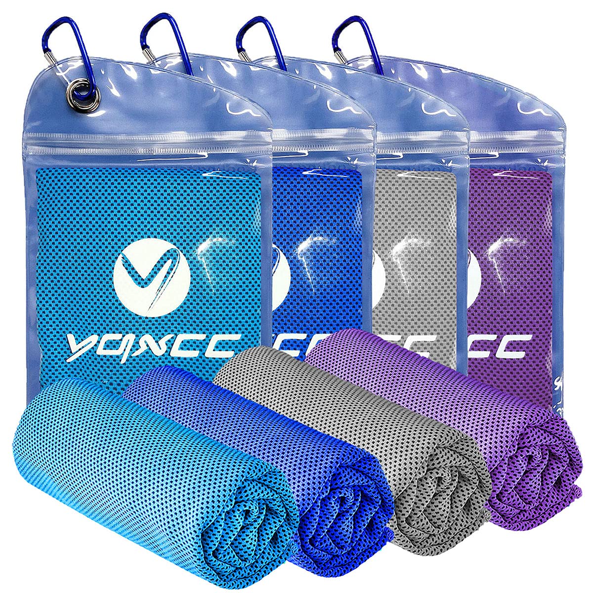YQXCC 4 Pack Cooling Towels (100x30 cm) Cool Cold Towel, Soft ...