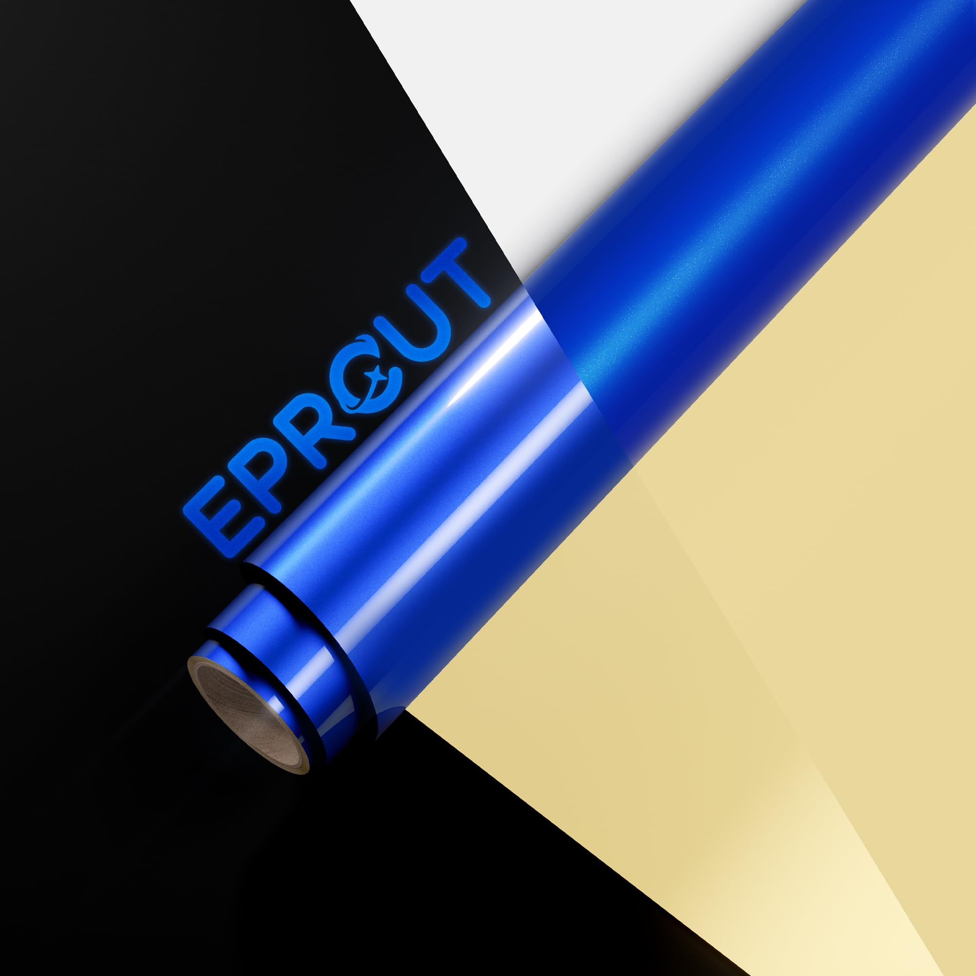 EPRCUT Reflective Black Permanent Vinyl Roll, 12" x 4FT Glossy Black ...