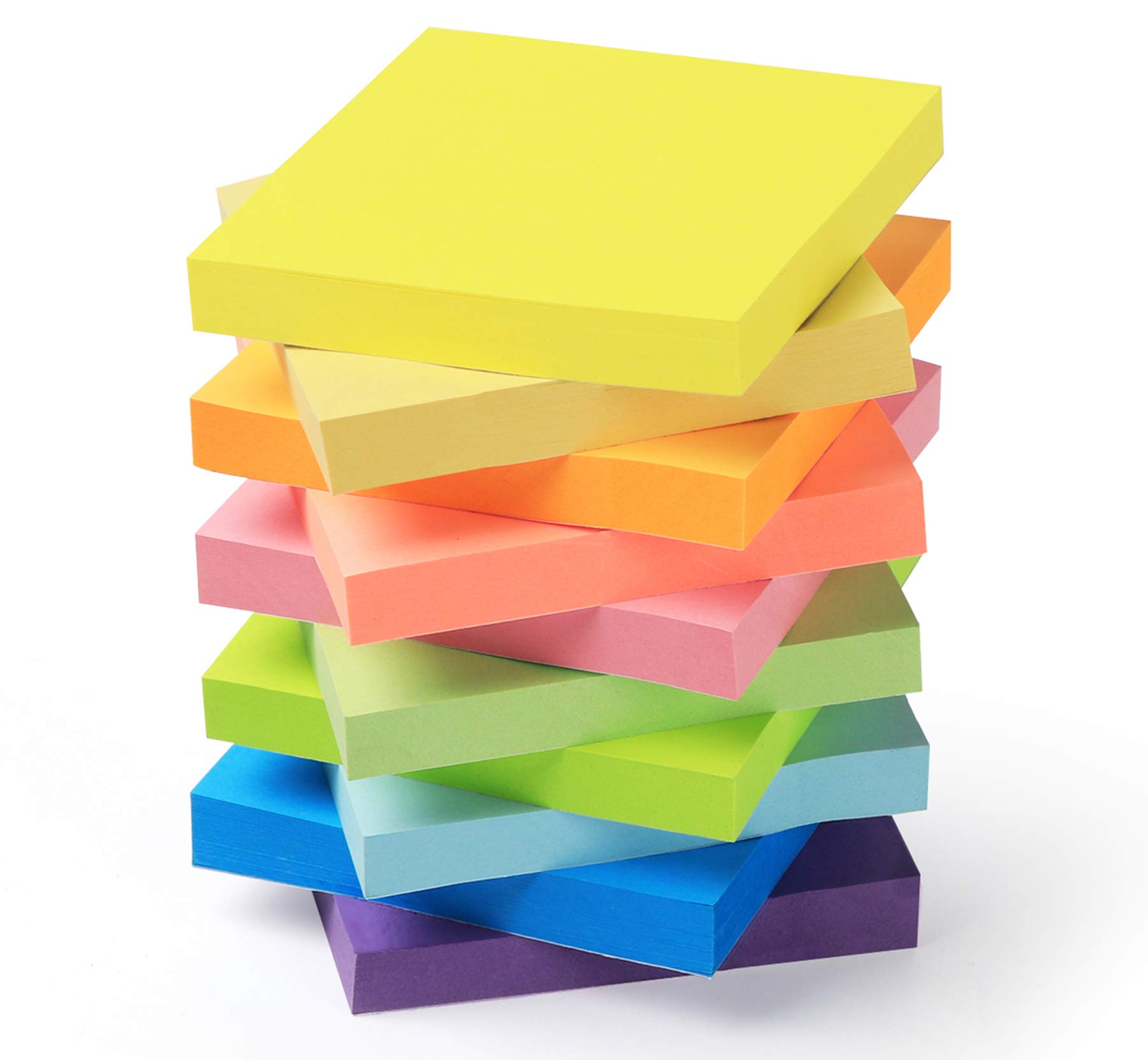 Agoer Sticky Notes, 1200 pcs Self-Stick Notes, 6 Bright Colors Memo ...