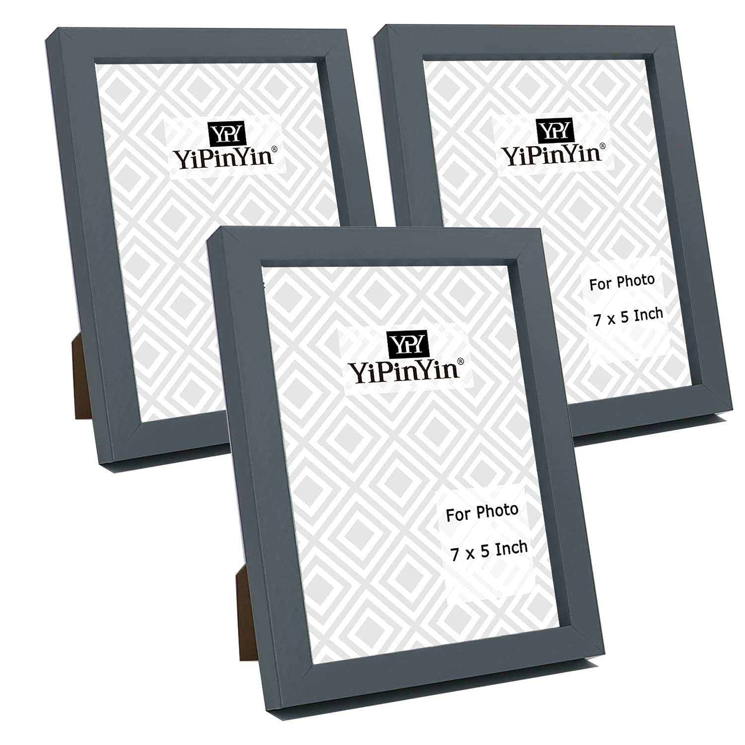 7 x 5 Inch Grey Photo Frames Set Of 3, 5 x 7'' Boxed Garllery Picture ...