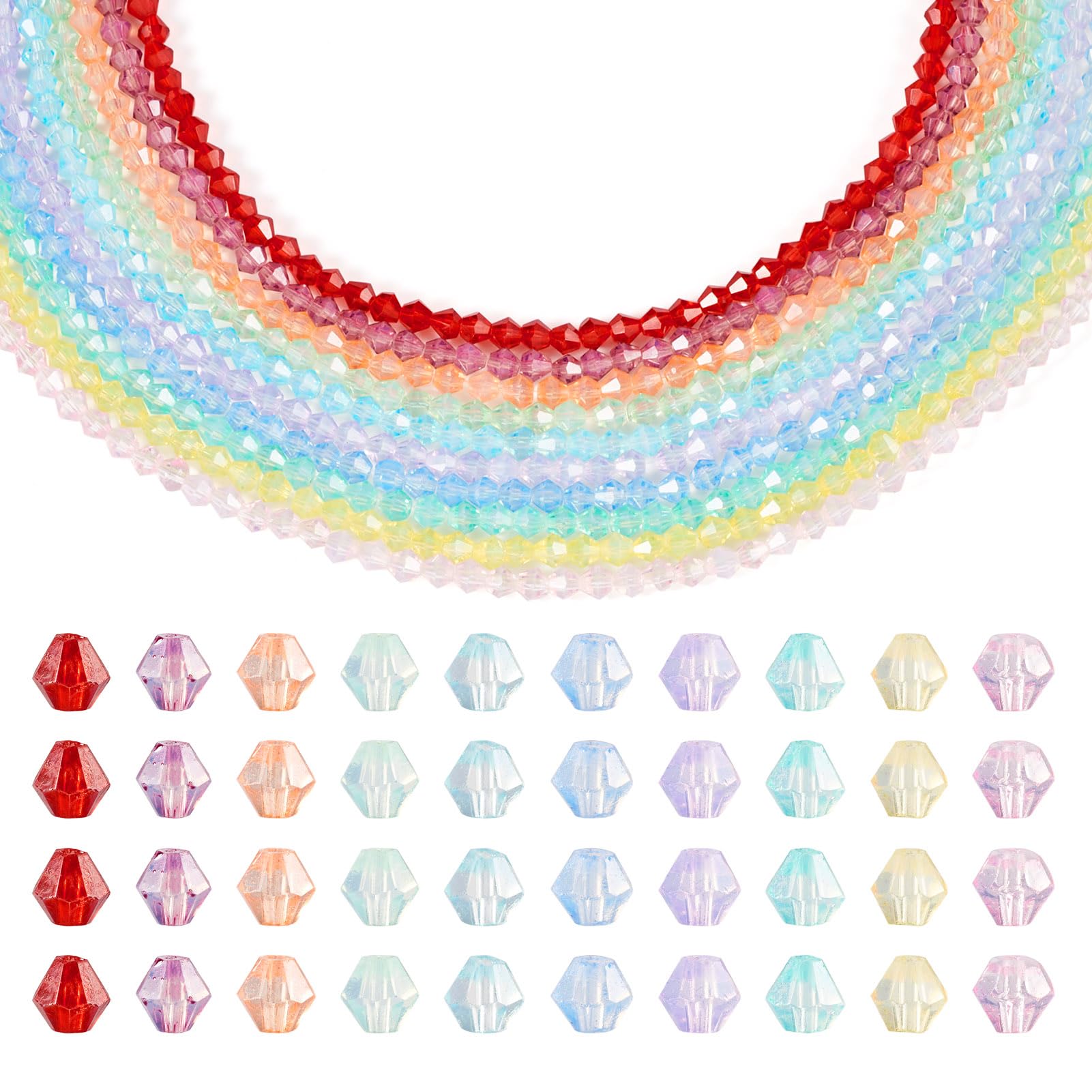 Beadthoven 160Pcs Butterfly Glass Beads Two Tone Gradient Crystal Glass ...