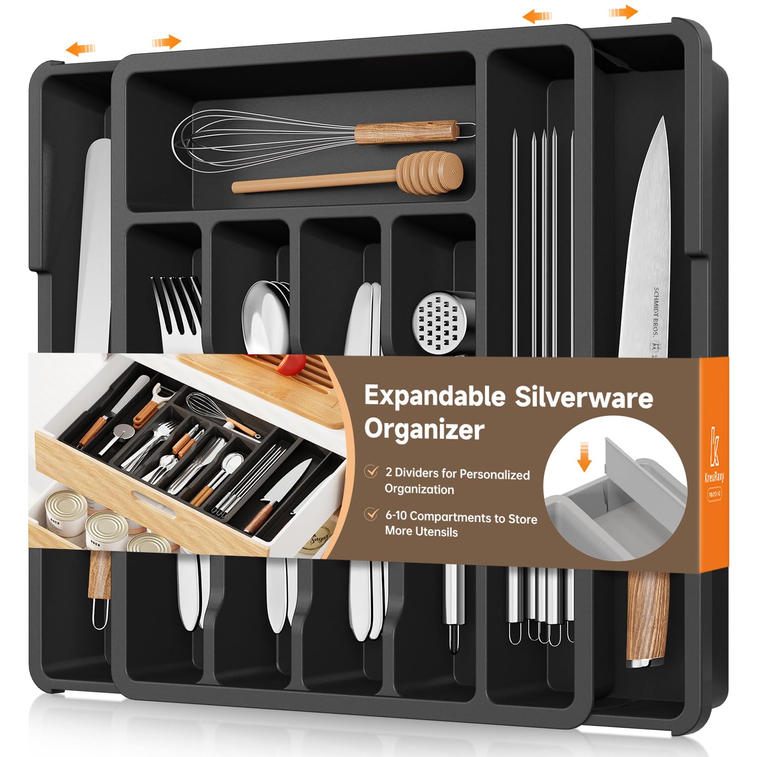KreuRaxy Expandable Drawer Cutlery Organiser Tray for Kitchen ...