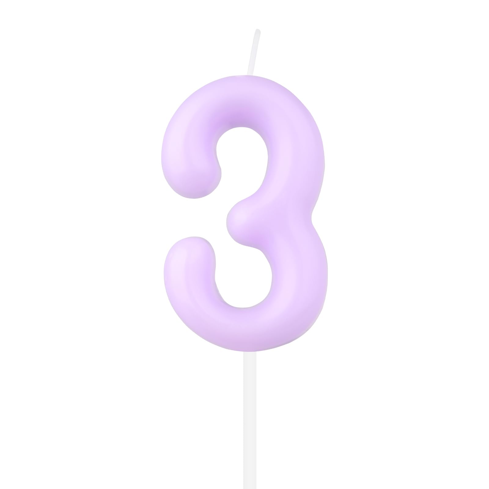 Macaron Purple Number 3 Candles, Purple 3rd Birthday Candles, Macaron ...