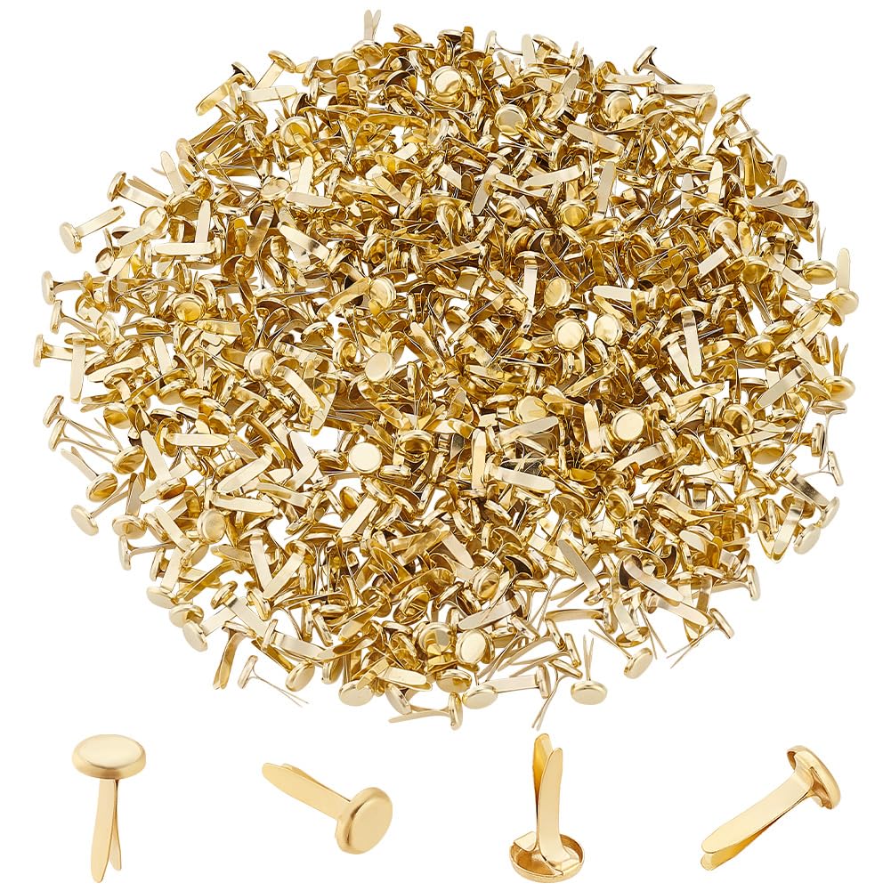 PH PandaHall 600PCS Paper Fasteners Brads, Golden Metal Plated ...