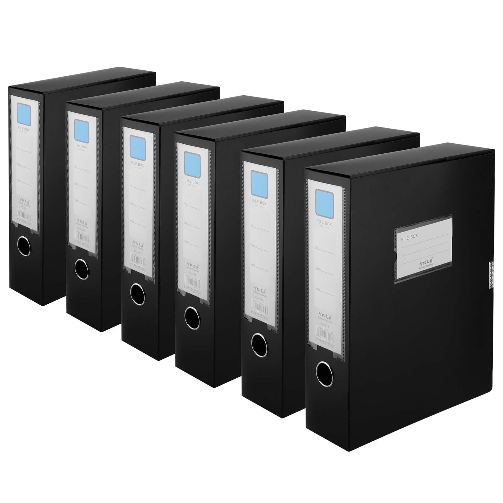 PINGEUI 6 Pack A4 Box Files, 75mm Collapsible Foolscap Folders Box ...