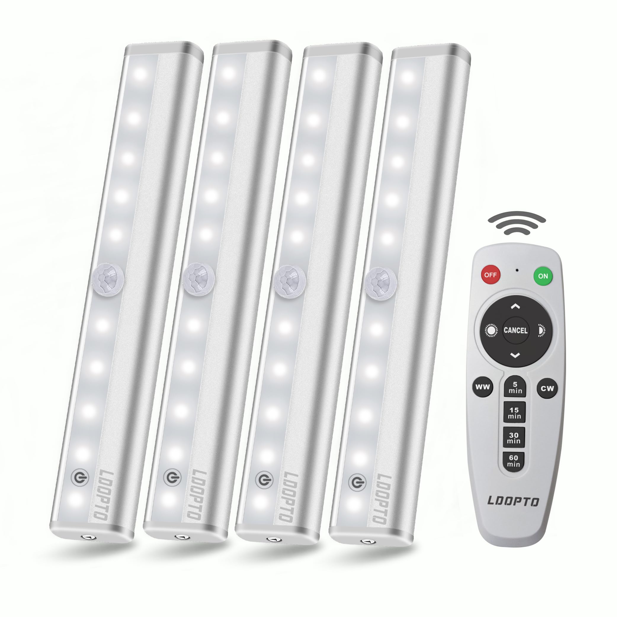 LDOPTO Under Cabinet Lights Remote Battery Operated Lights Wireless ...