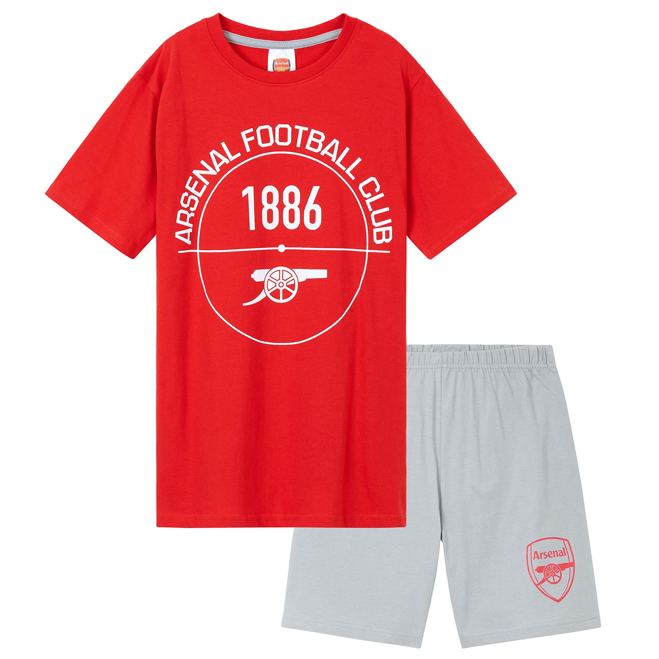 Arsenal F.C. Boys Short Pyjamas Set, Soft Cotton Lounge Wear - Arsenal ...