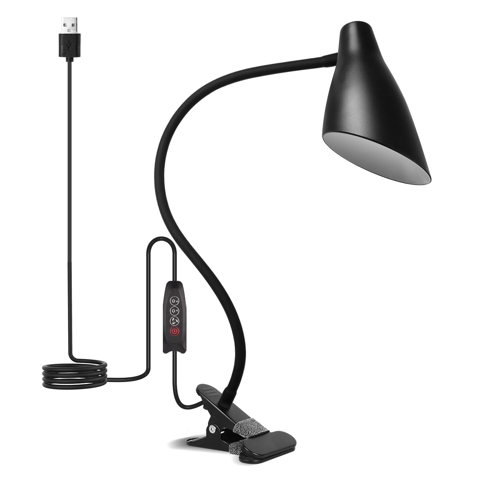 Semlos 38 LED Clip on Light, USB Desk Light, Reading Lamp for Bedroom ...
