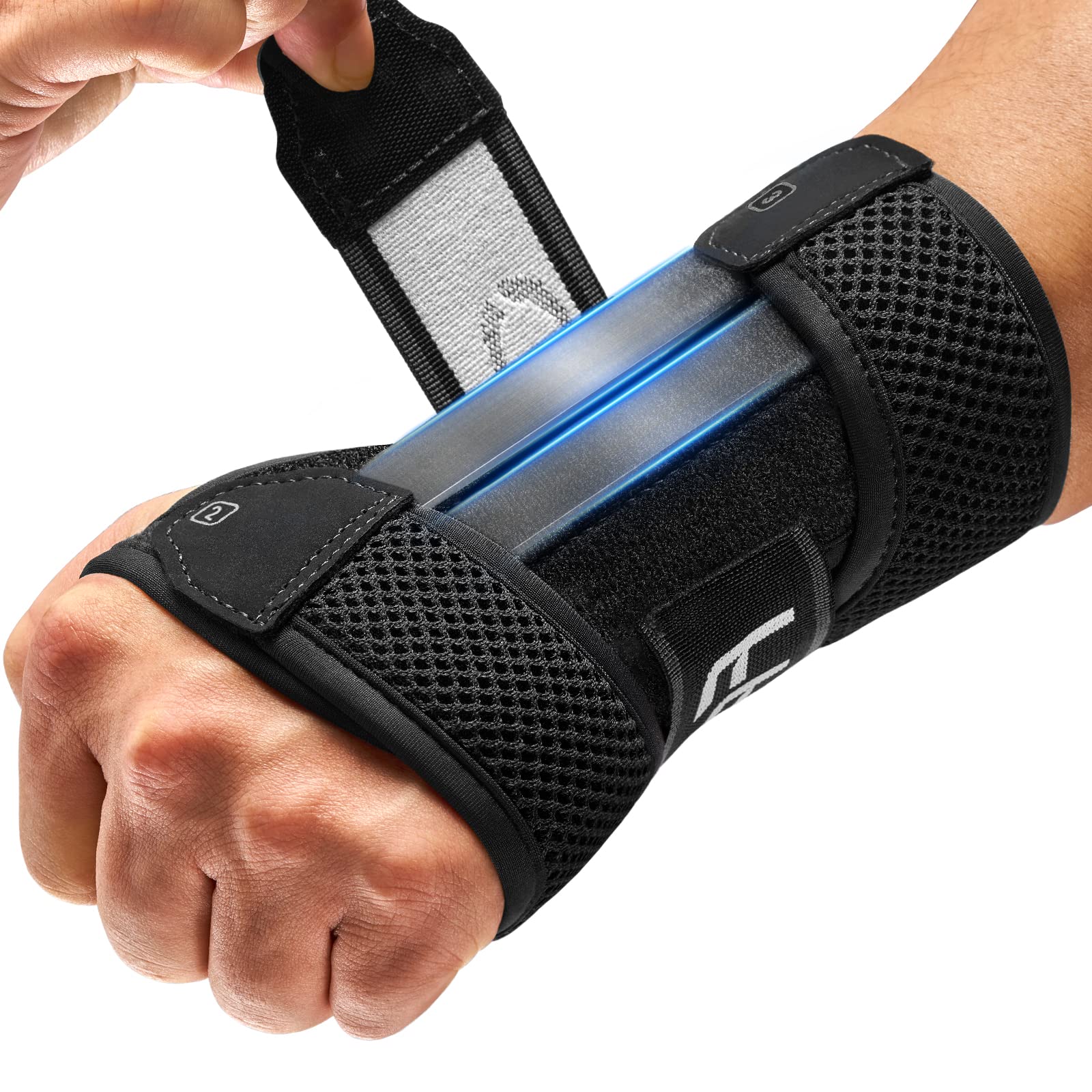 FREETOO Stable Version Wrist Support with 3 Metal Stays, Comfy Carpal ...